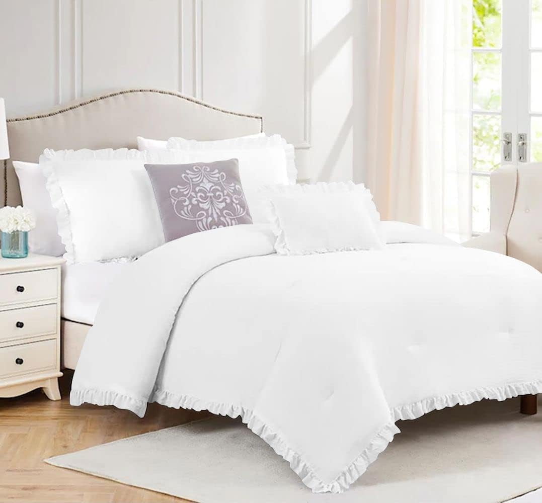 1 Piece Luxury Vintage Ruffle Pattern Comforter By D.N.G. BEDDINGS ...