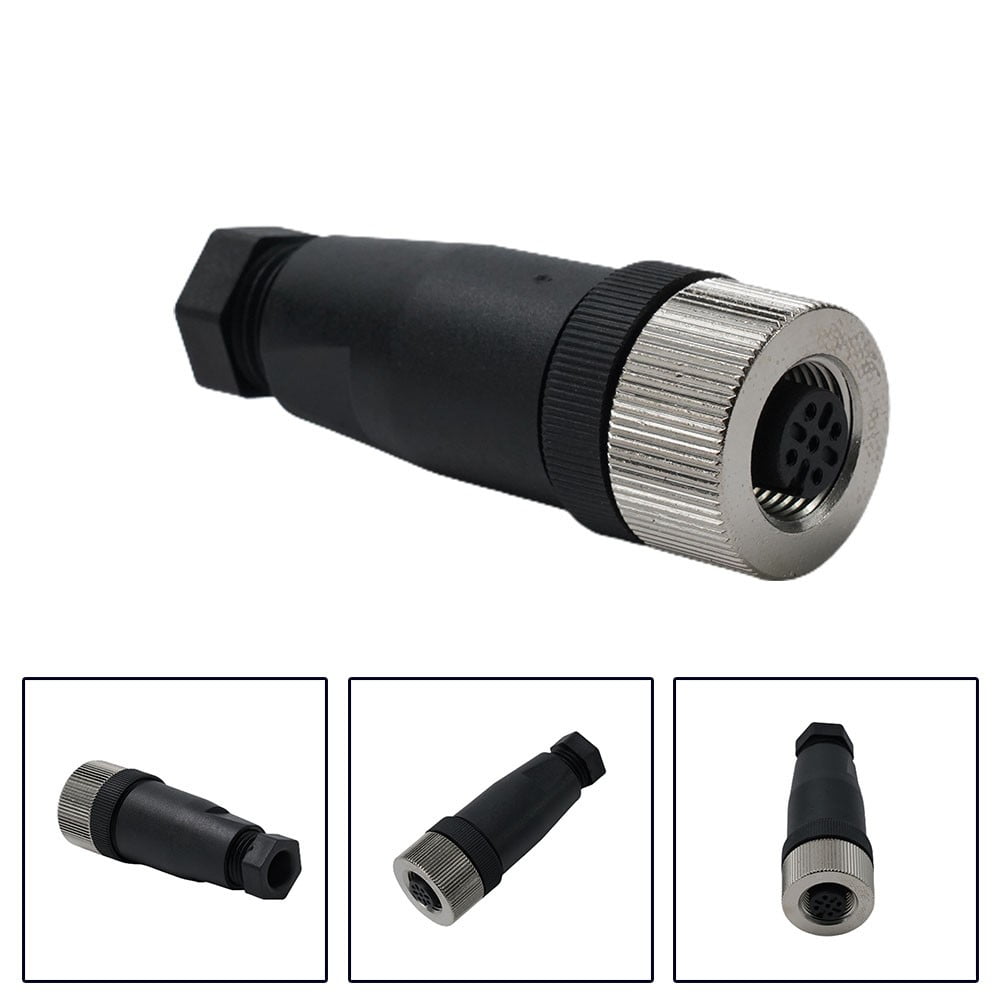 1 Piece M12 Sensor Connector 3/4/5/8 Pin Male/Female Right Angle Plug ...