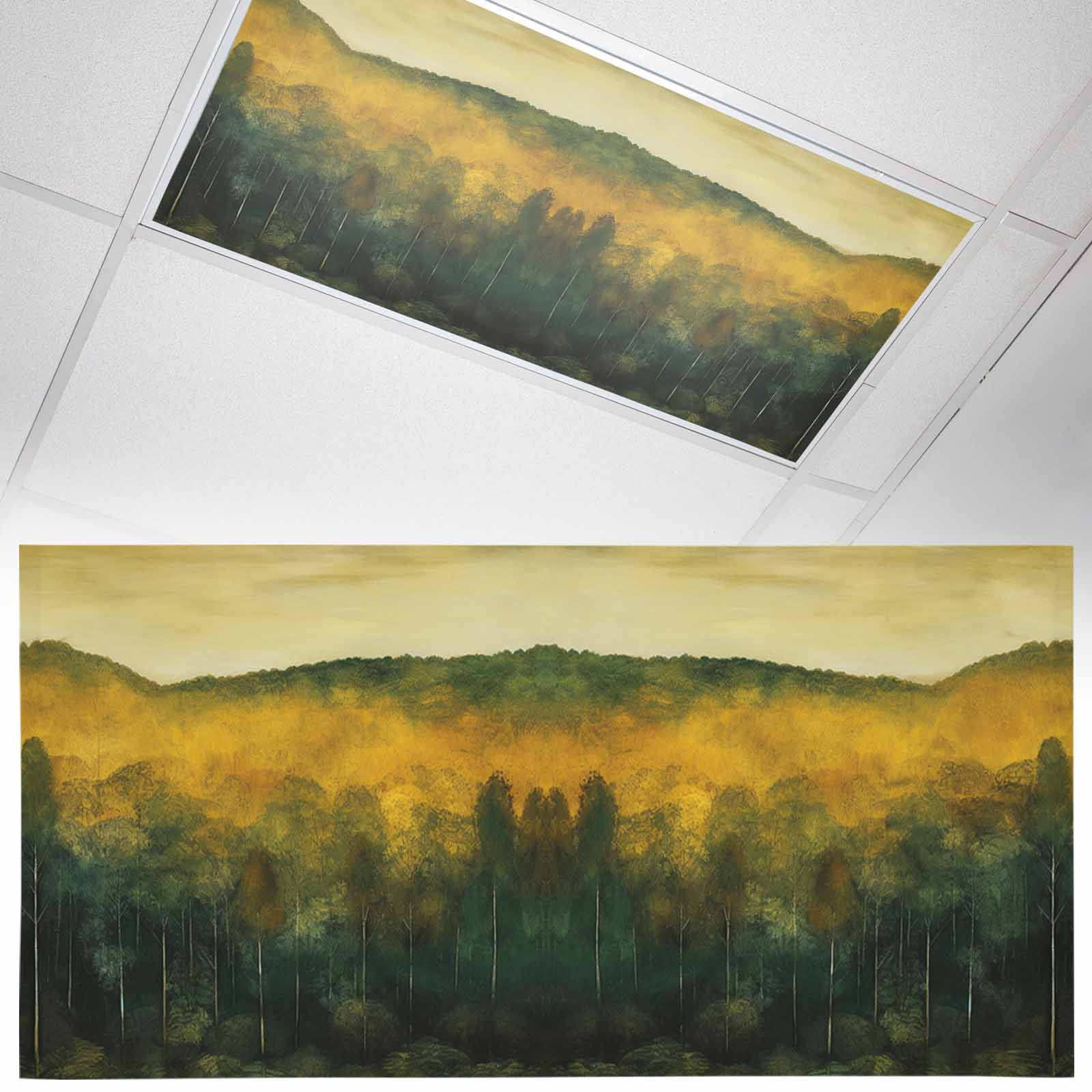 1 Piece Magnetic Fluorescent Light Covers, 2x4 Ft,Beautiful Forest ...