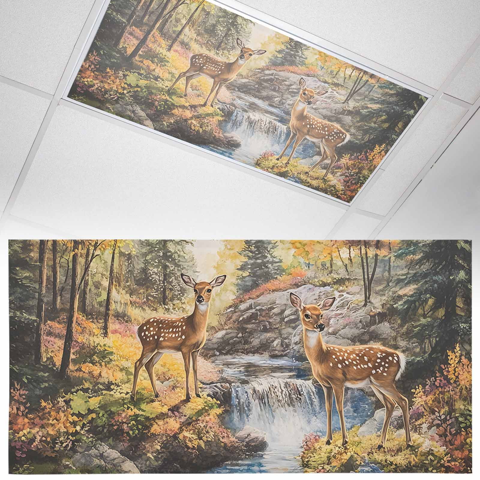 1 Piece Magnetic Fluorescent Light Covers, 2x4 Ft,Deer Forest River ...