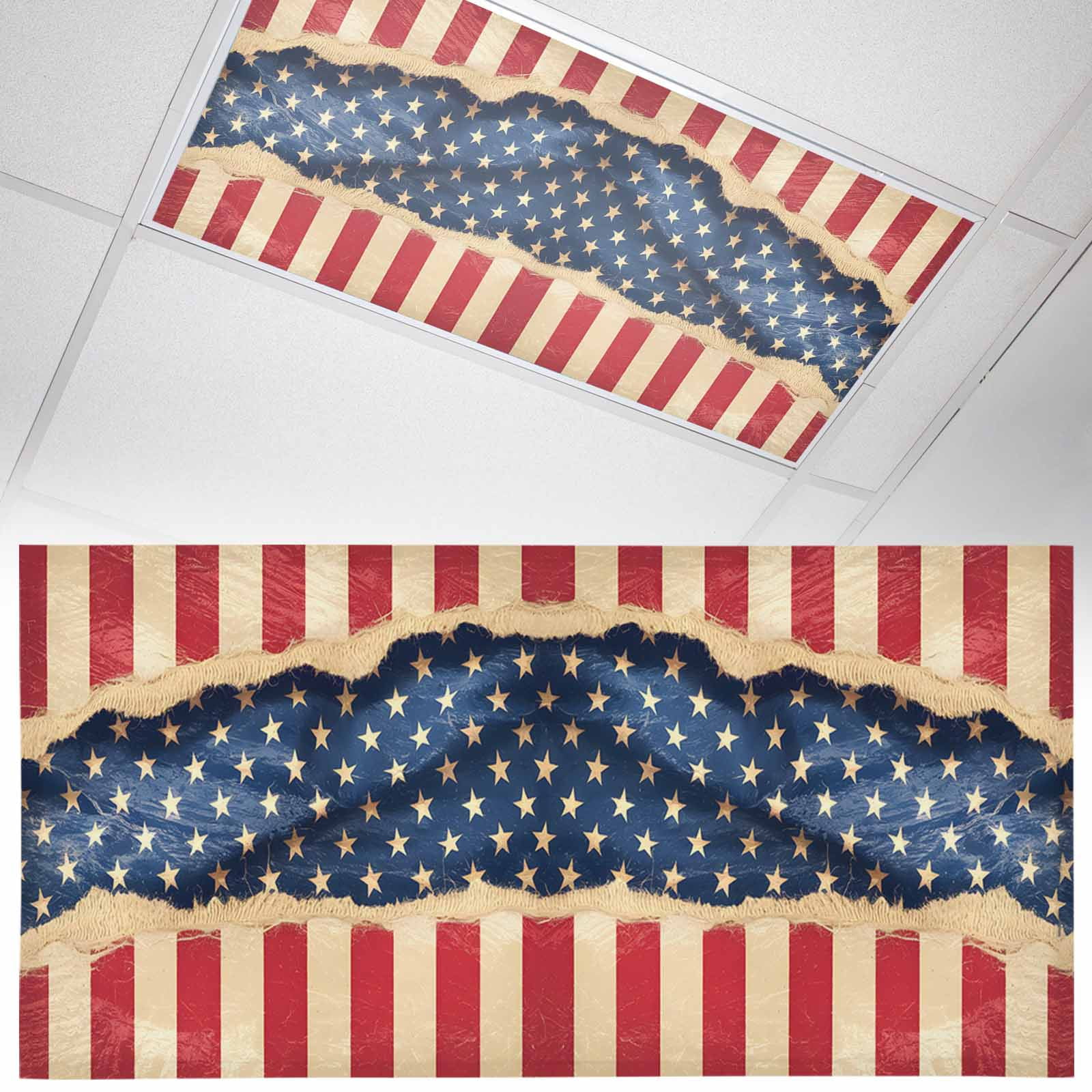 1 Piece Magnetic Fluorescent Light Covers, 2x4 Ft,Independence Day ...