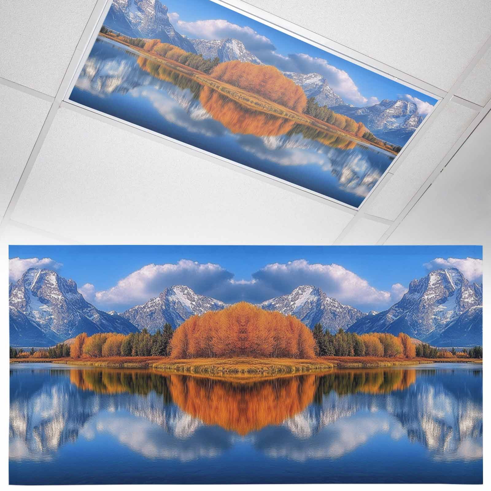 1 Piece Magnetic Fluorescent Light Covers, 2x4 Ft,Landscape Sky Modern ...