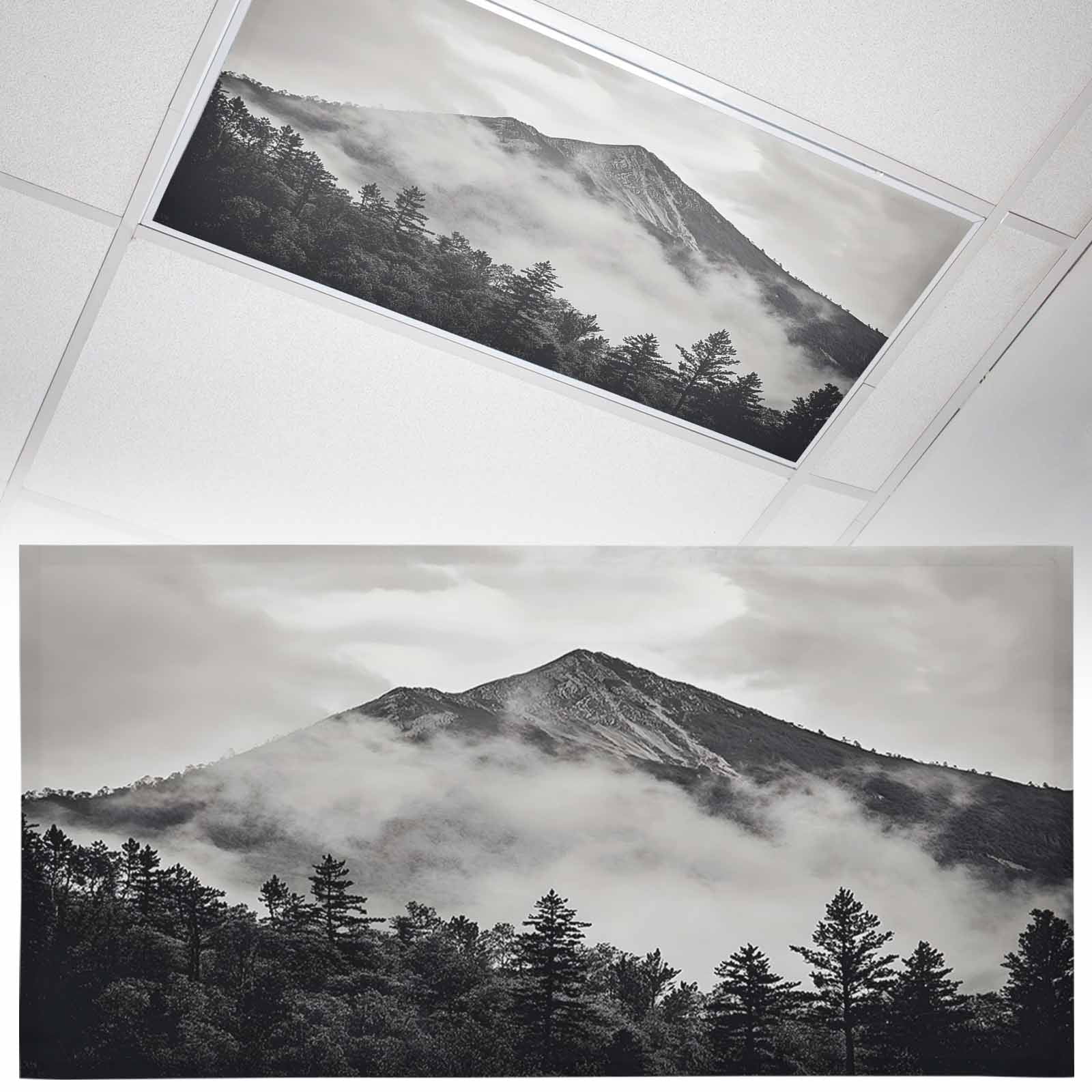 1 Piece Magnetic Fluorescent Light Covers, 2x4 Ft,Snow Mountain Black ...