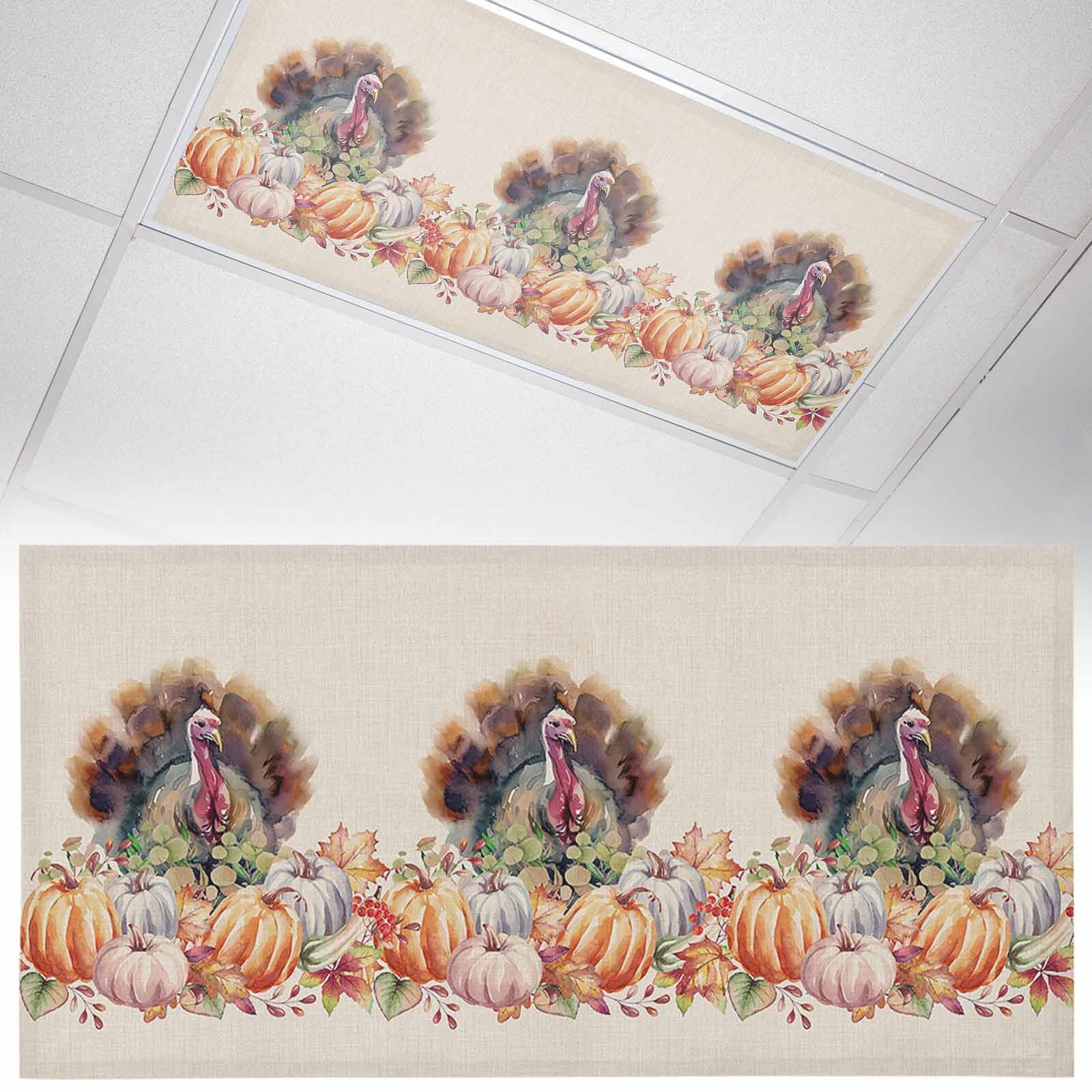 1 Piece Magnetic Fluorescent Light Covers, 2x4 Ft, Thanksgiving ...