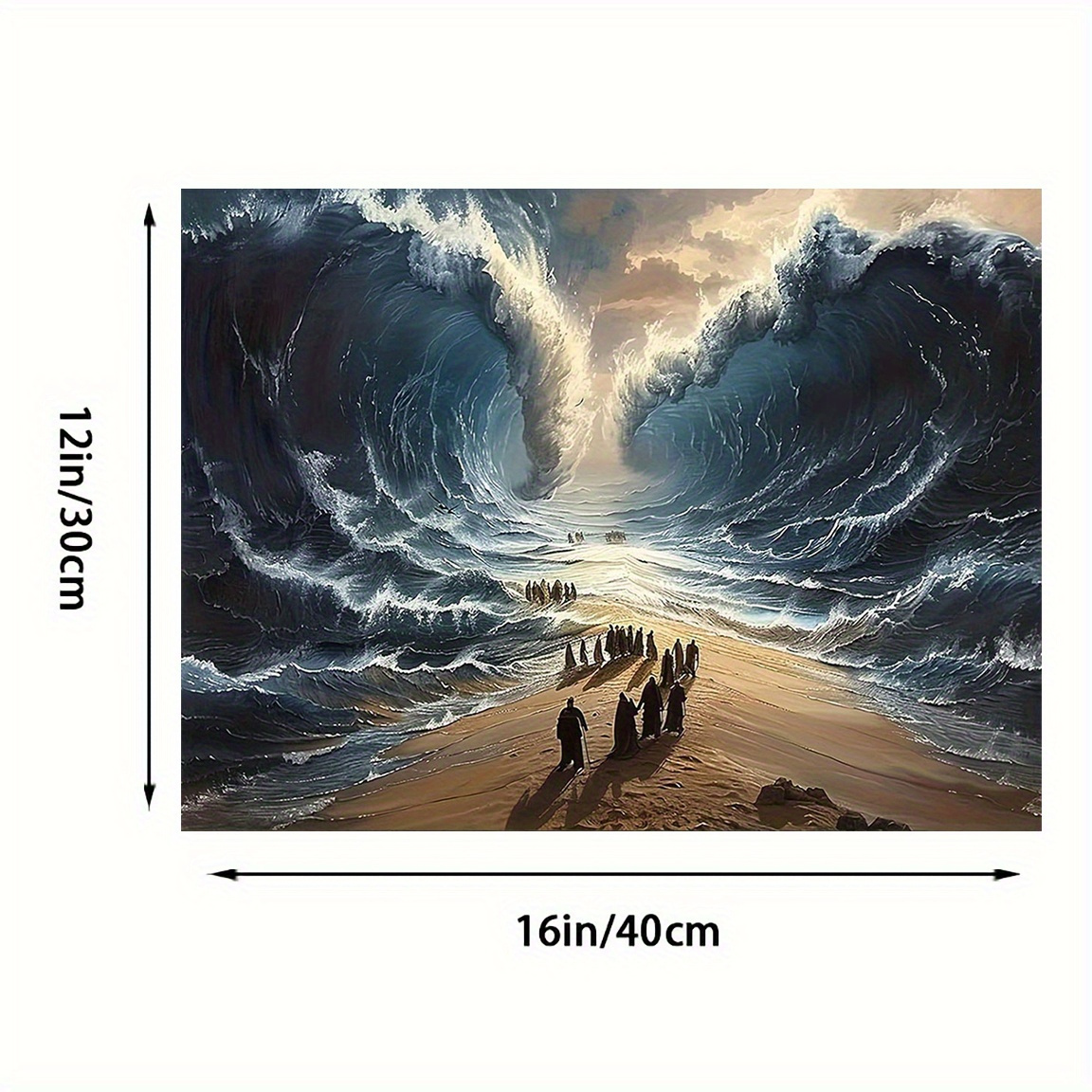 1 Piece Moses Red Sea Part-Inspiring Canvas Wall Art, Framed Poster for ...