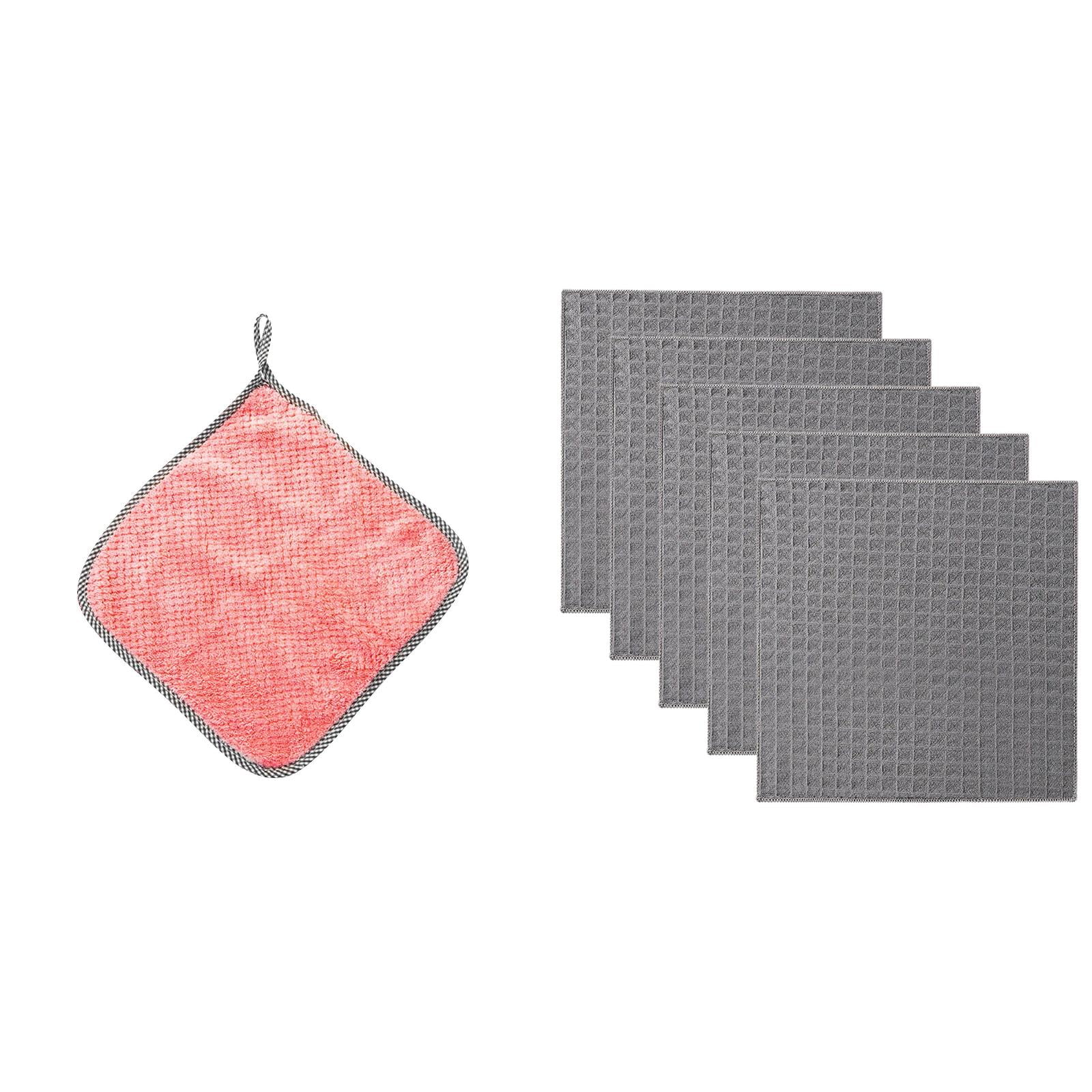 1 Piece Of Cloth, Red A,Household Cleaning Cloth，1*Red+1*Grey，Cotton ...