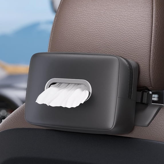 1 Piece PU Leather Car Tissue Box Compatible with Armrest Box Seat Back ...