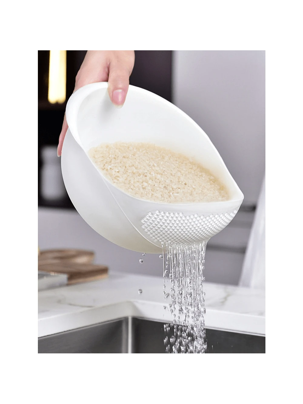1 Piece - Plastic Drain Basket, Water Filter Basket, Rice Washing ...