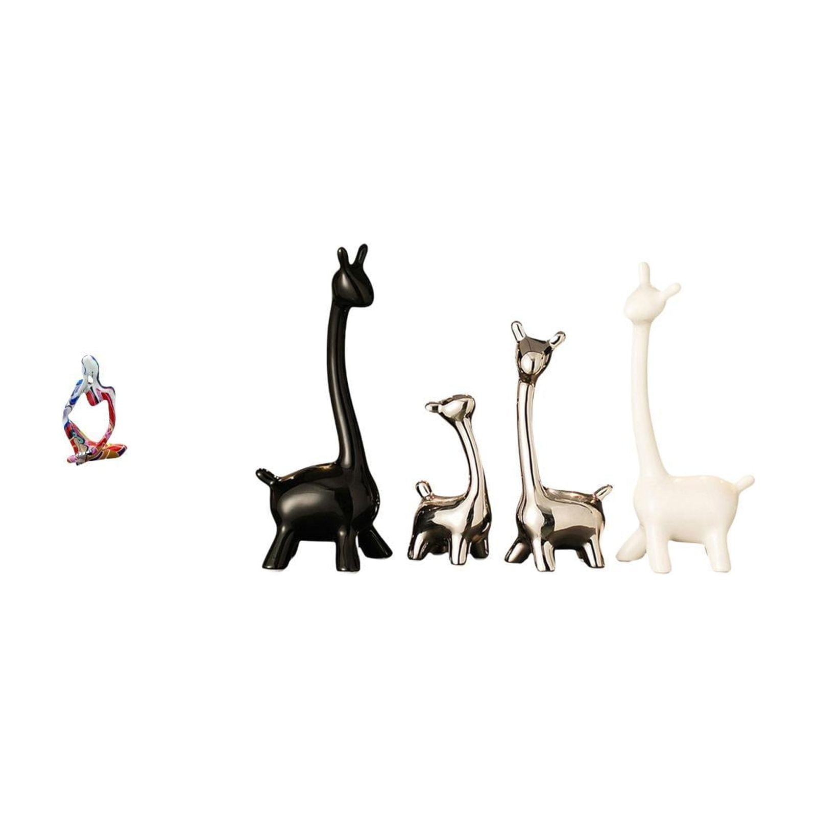 1 Piece Resin Statue Ceramic Giraffe Figurine Ornament Creative ...