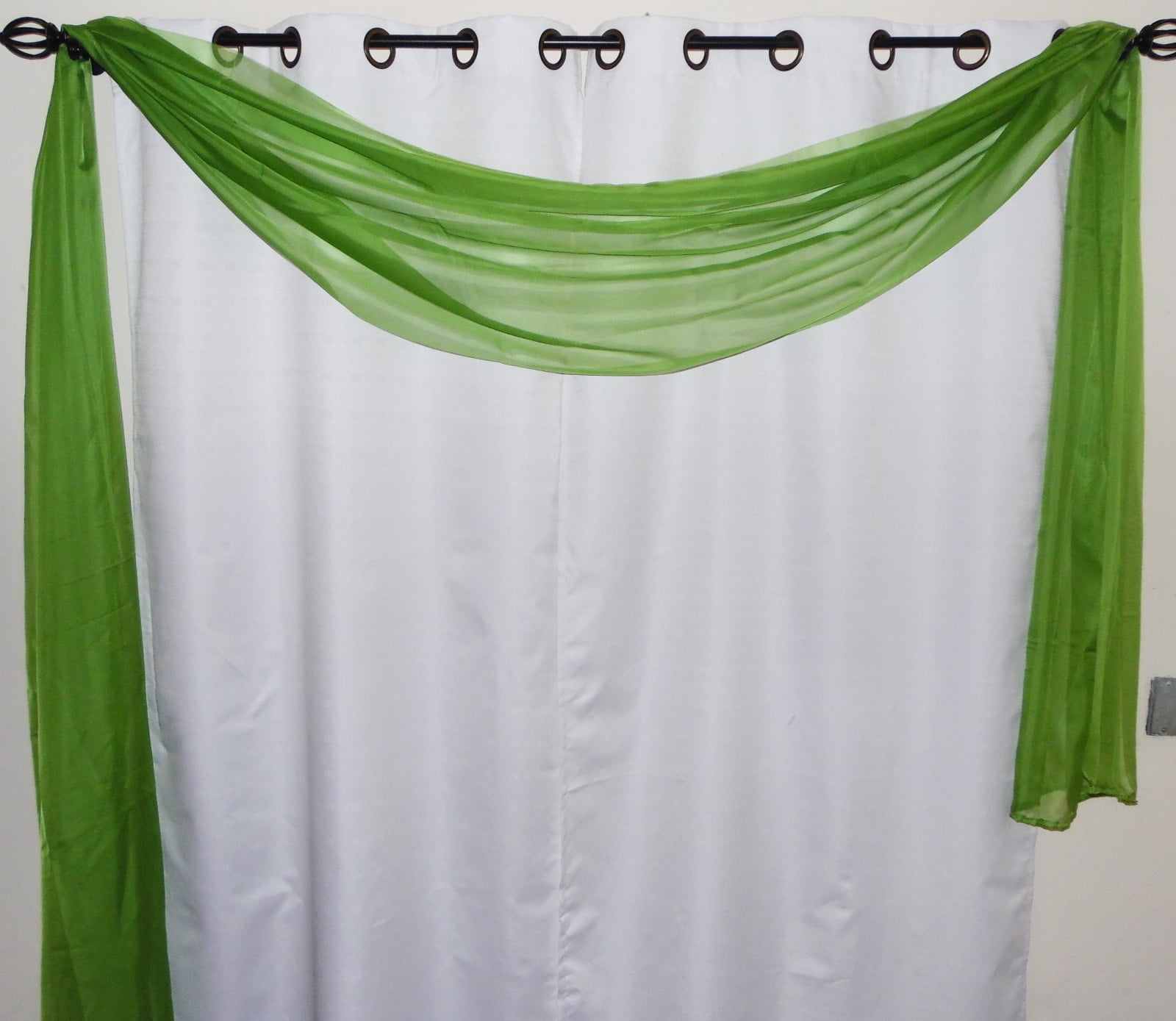 1 Piece Sheer Voile Home Decor Fully Hemmed Scarf Valance Swag Topper ...