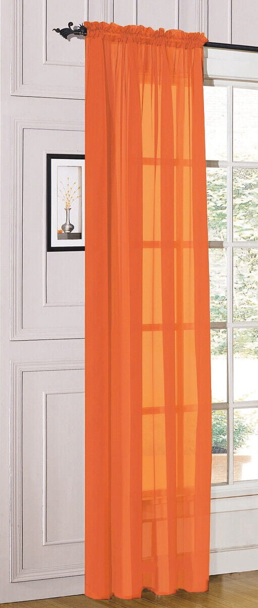 1 Piece Sheer Voile Rod Pocket Window Panel Curtain Drapes Many Sizes ...