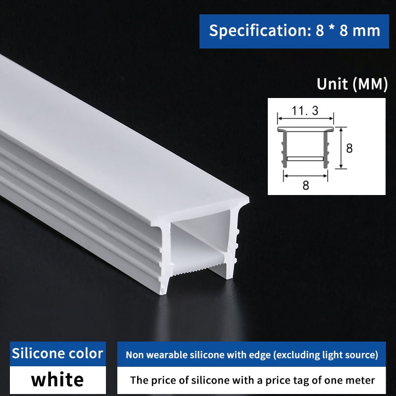 1 Piece Soft Recessed Silicone Diffuser Channel For 5050 COB Flexible ...