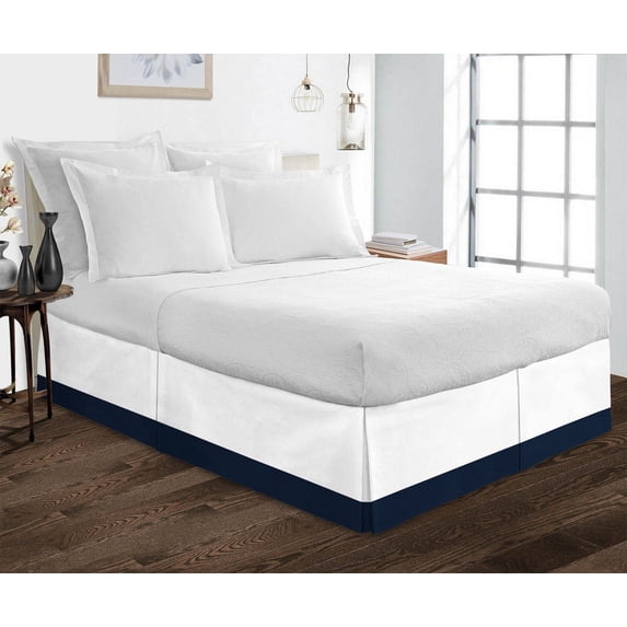 1 Piece Split Corner Two Tone Tailored Bed Skirt By D.N.G. BEDDINGS ...