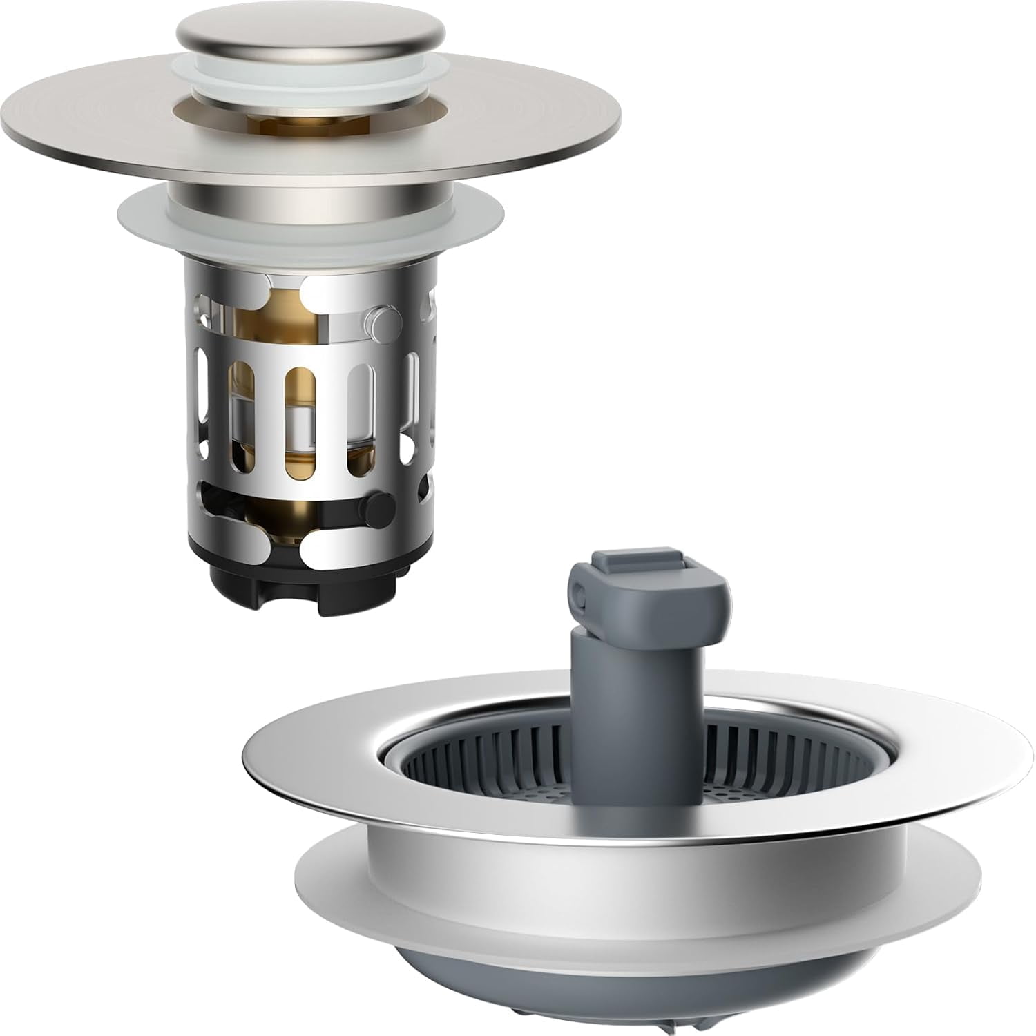 1 Piece Stainless Steel 3 In 1 Kitchen Sink Drain Strainer Pop Up ...