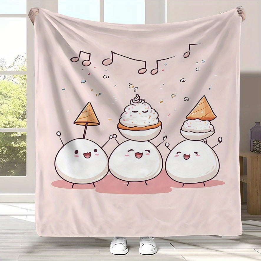 1 Piece Sweet Melody Flannel Blanket - Adorable Dessert Party Theme ...