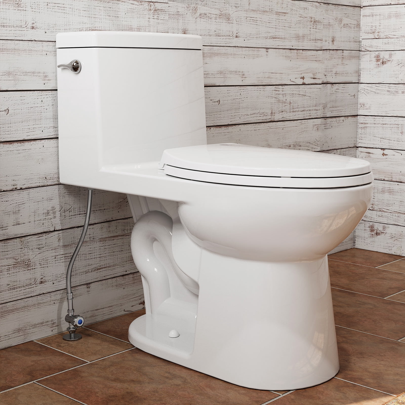 1-Piece Toilet 1.26 GPF Single Flush Elongated ADA Chair Height ...
