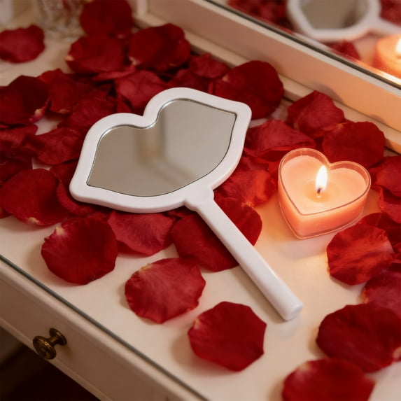 1 Piece Travel Handheld Mirror Lips-Shaped Cosmetic Hand Mirrors Travel ...