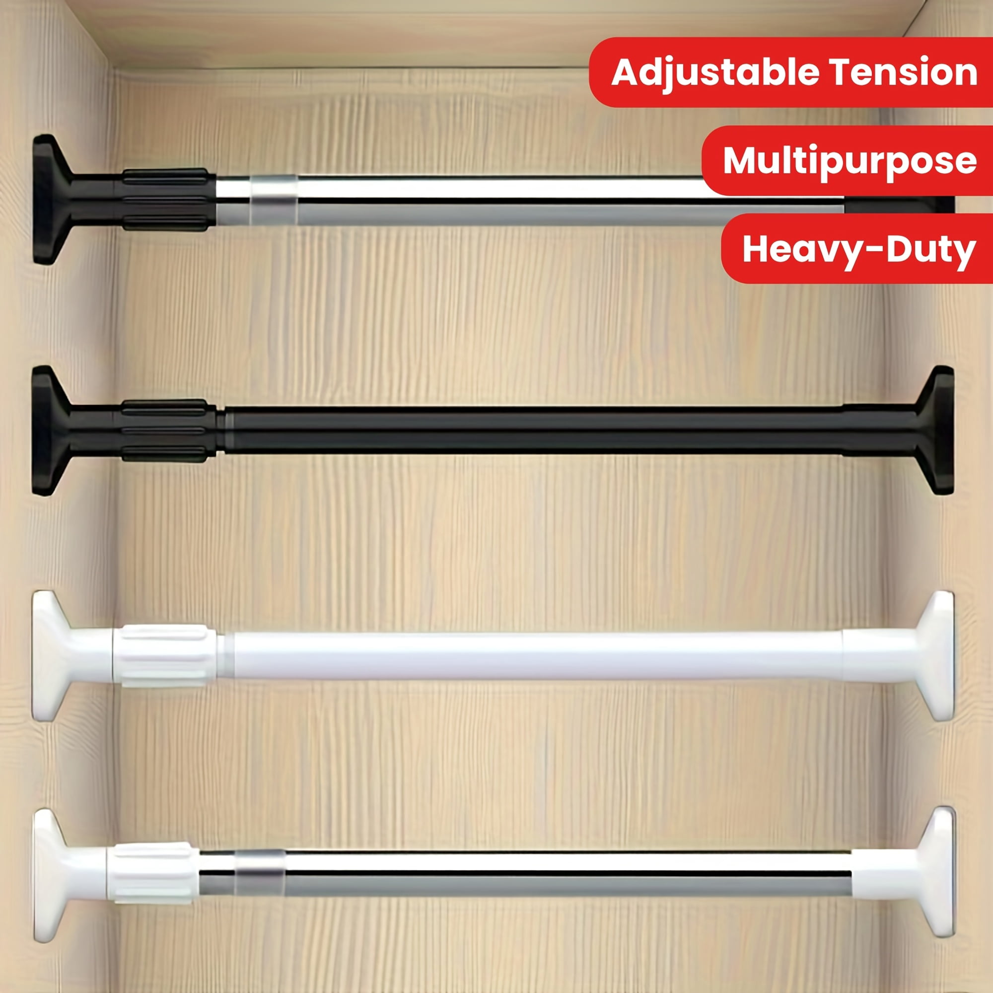 1 Piece White Adjustable Telescopic Hanger, Sturdy Metal Construction ...