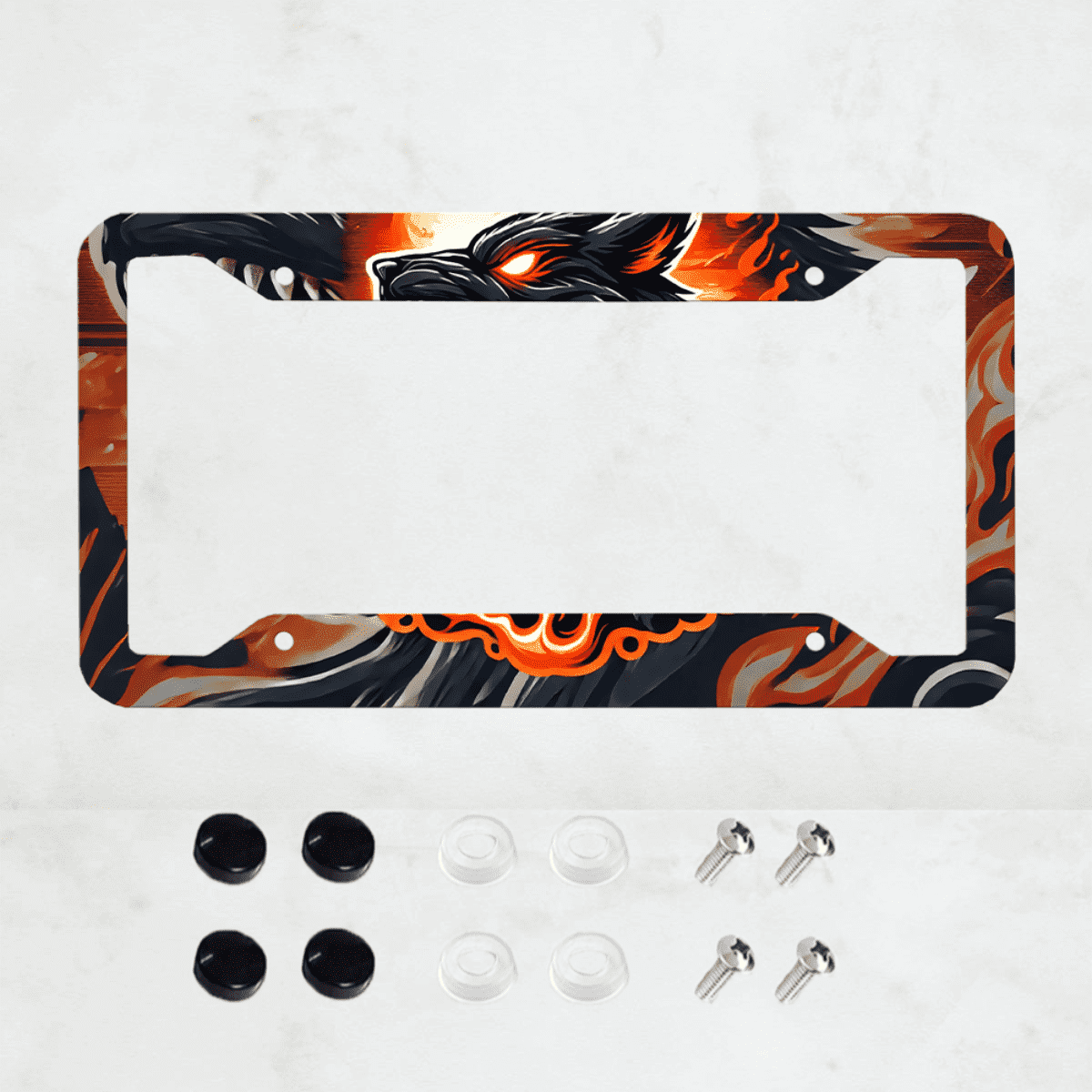 1 Piece, Wolf Race Cartoon License Plate Frame, Color License Plate ...