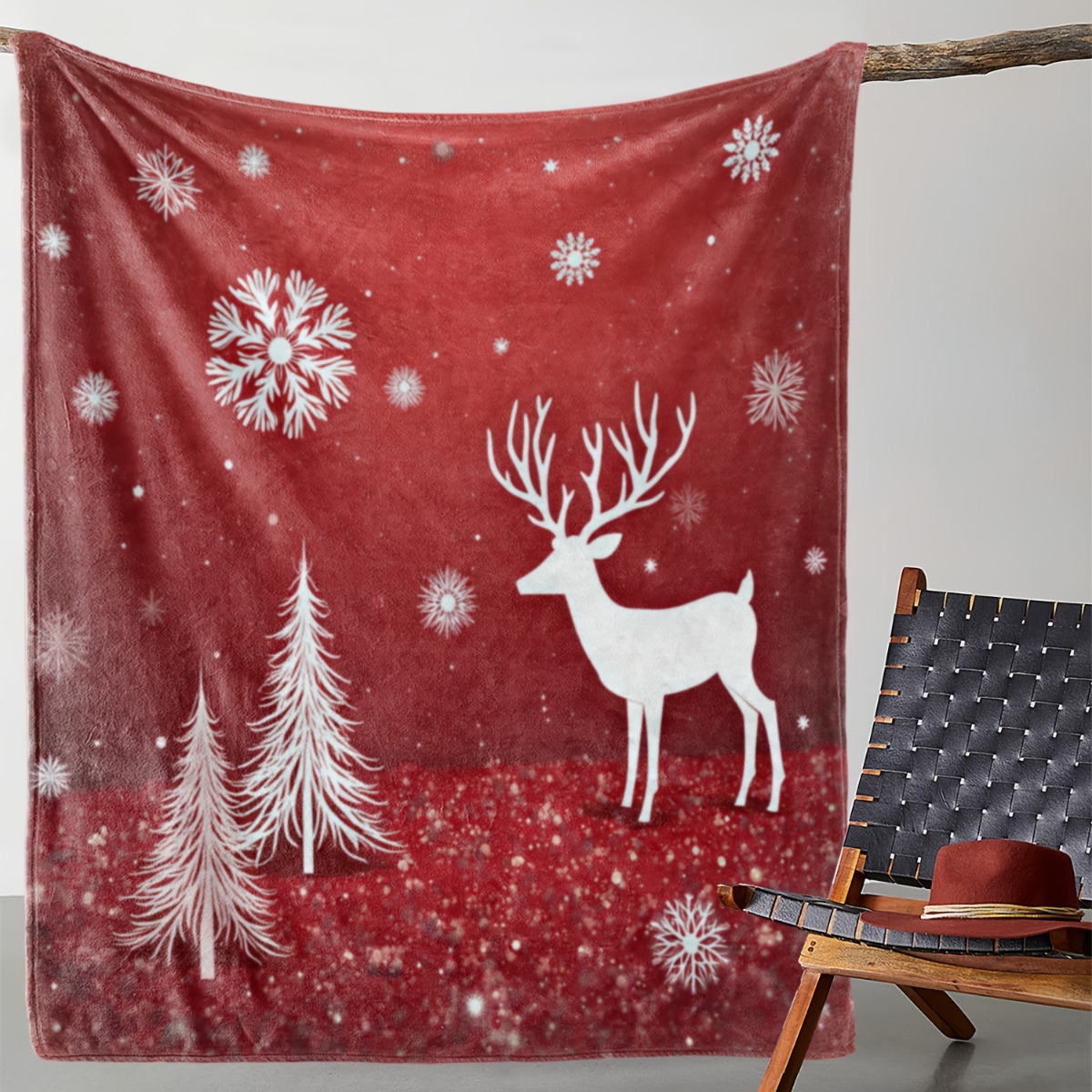 1 Piece Zeal Lily Luxurious Burgundy and White Fluffy Blanket - Soft ...