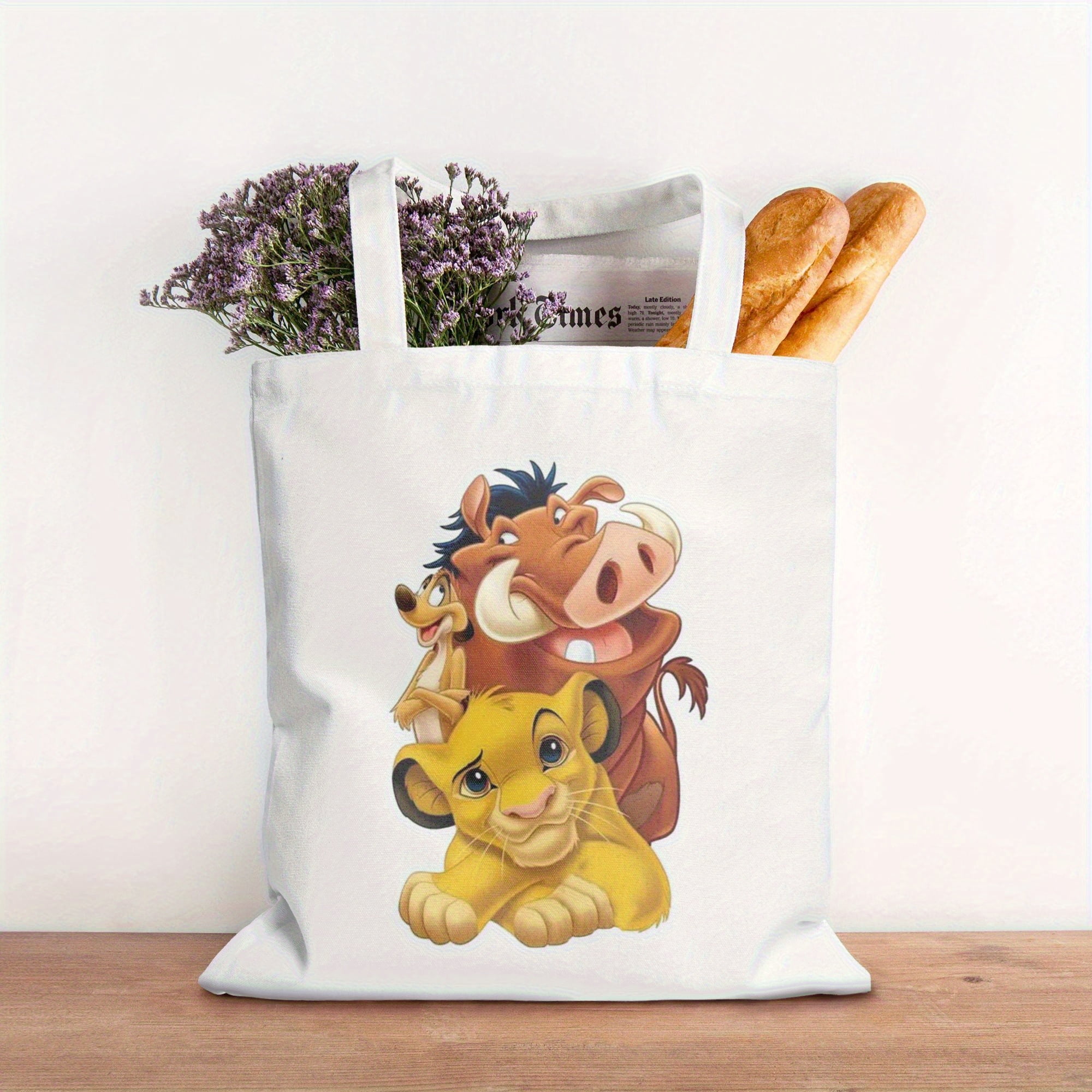 1 Piece Simba Timon and Pumbaa Tote Bag - Large Capacity Foldable Open ...