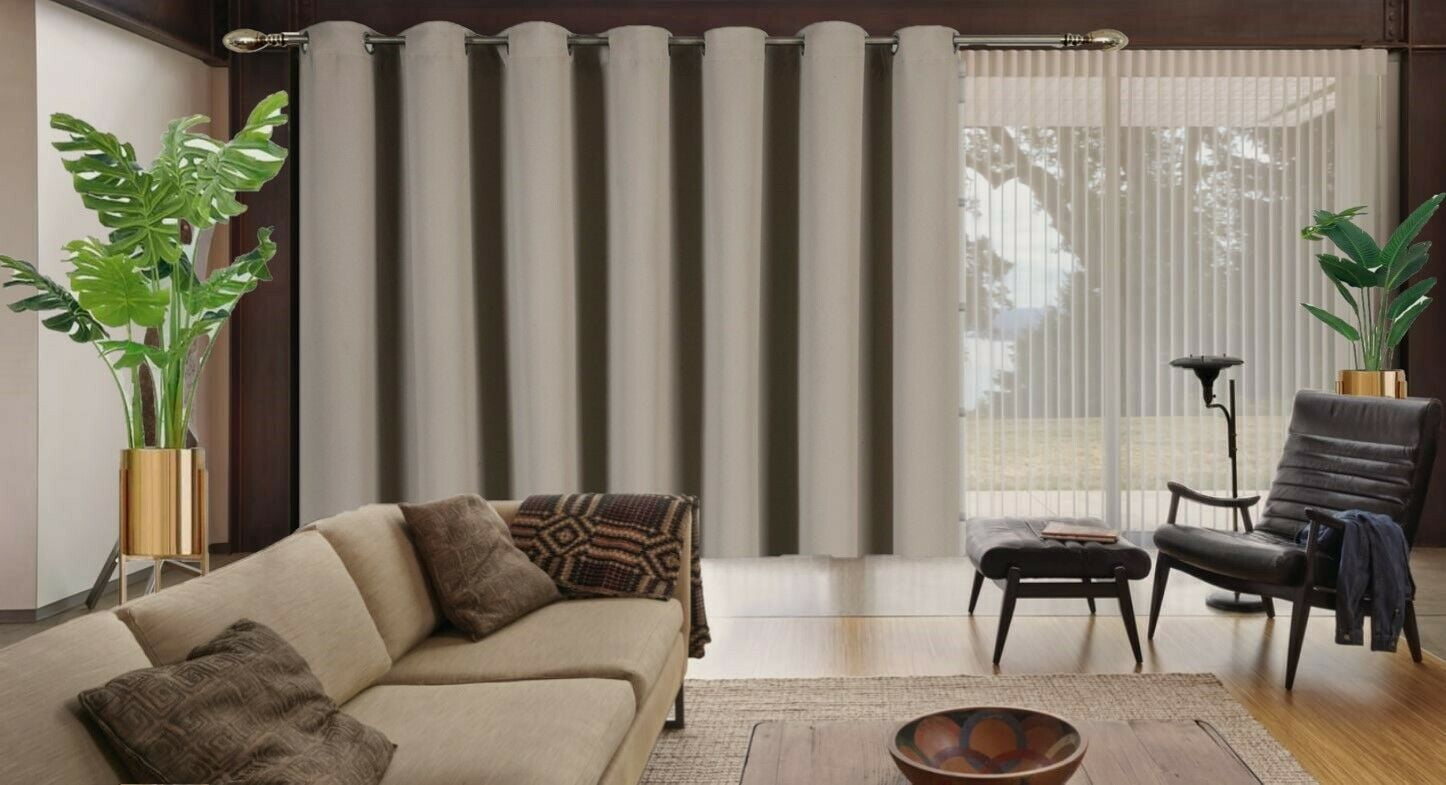 1 Piece taupe window thermal panels blackout with grommets silky soft ...