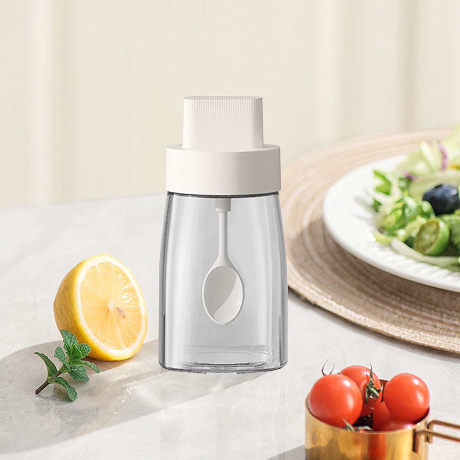 1 Pieces Glass Spice Container with Lids, Clear Sugar Bowl with Spoons ...