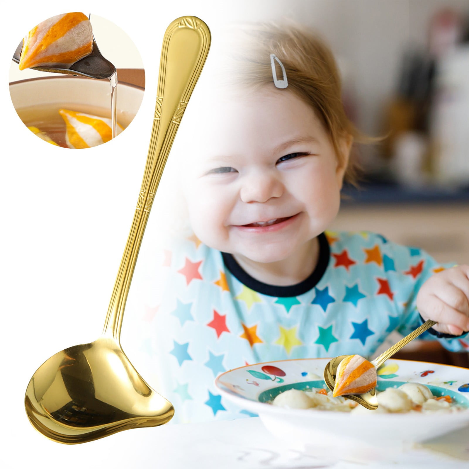 1 Pieces Small Drizzle Spoon Stainless Saucier Soup Spoon for Spooning ...