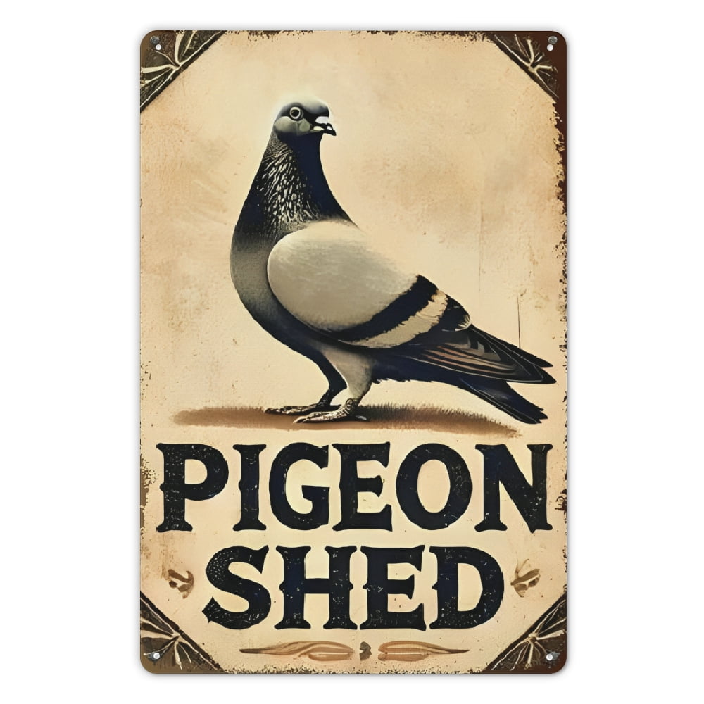 1 Pigeon Shod Metal Iron Sign, 8x12 Inches - Rustic Decor for Garden ...