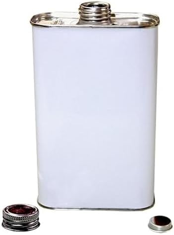 1 Pint F-Style Metal Tin Can with Cap & Seal – White Oblong Container ...