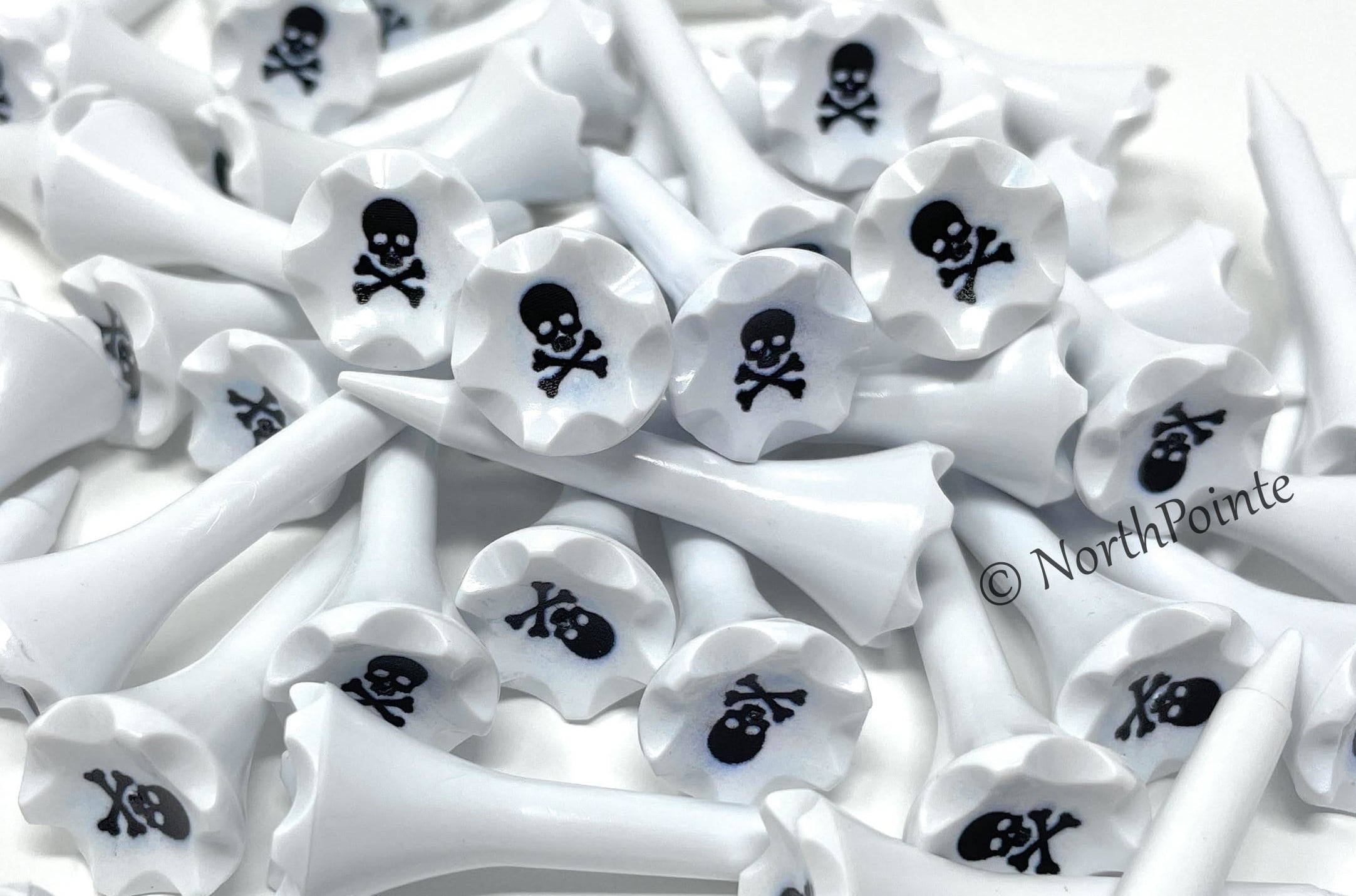 NorthPointe 1 ½” Plastic Golf Tees Bulk 50 ct - Skull Crossbones Cup ...