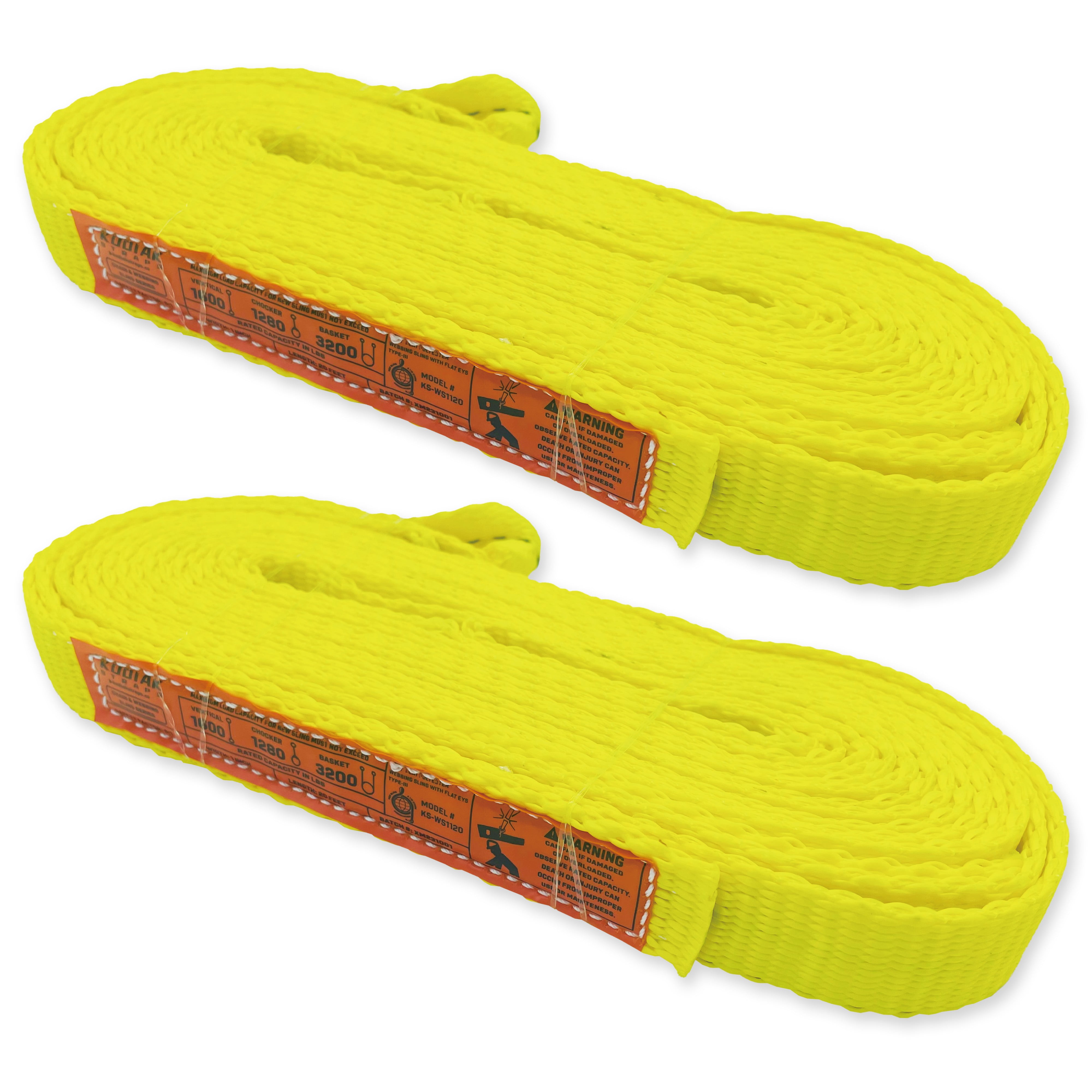 1-Ply Webbing Sling 1”x 20ft Lifting Straps 2Pack Heavy Duty Web Strap ...