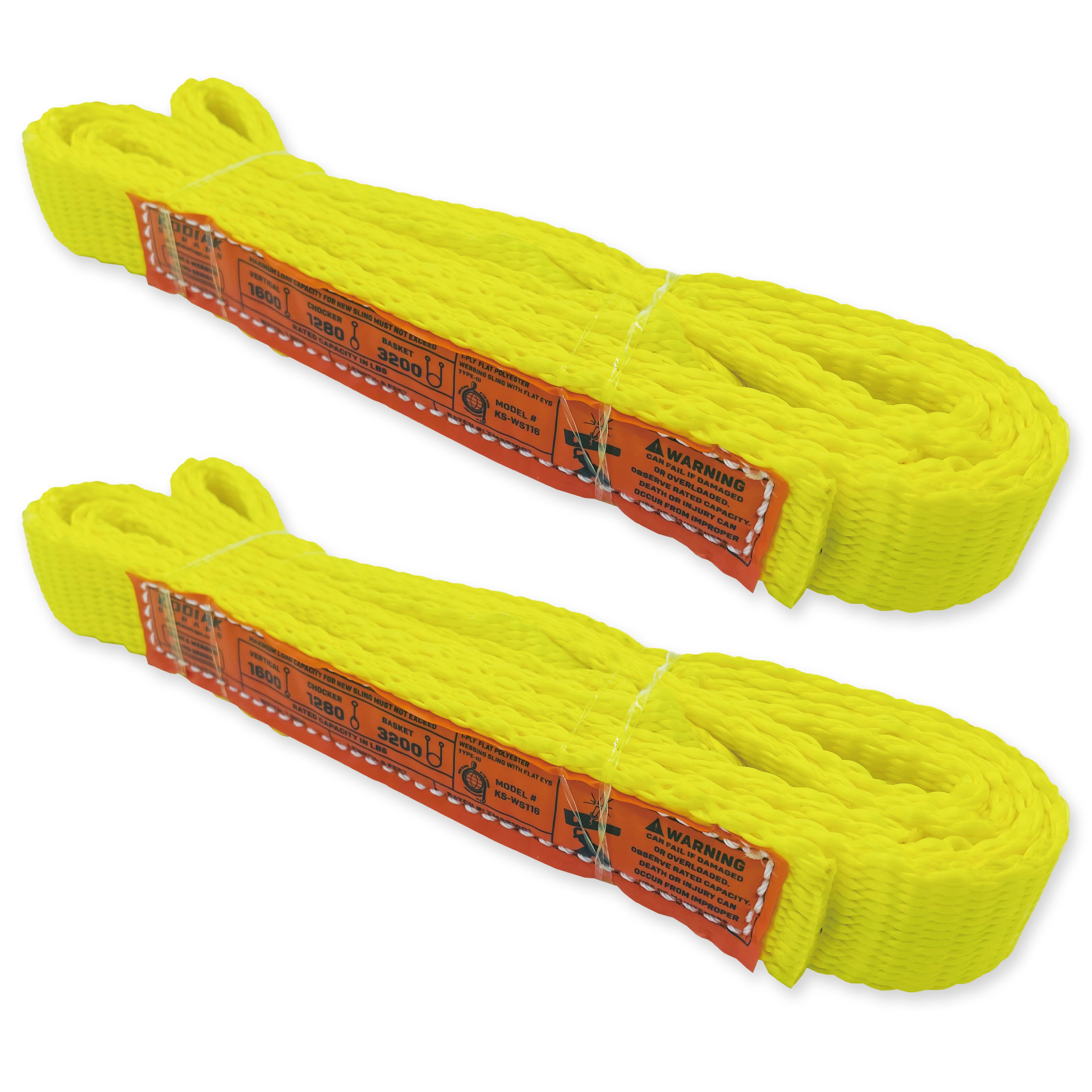 1-Ply Webbing Sling 1”x 6ft Lifting Straps 2Pack Heavy Duty Web Strap ...