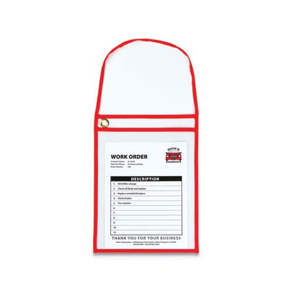 1-Pocket Shop Ticket Holder w/Strap and Red Stitching 75-Sheet, 9 x 12 ...