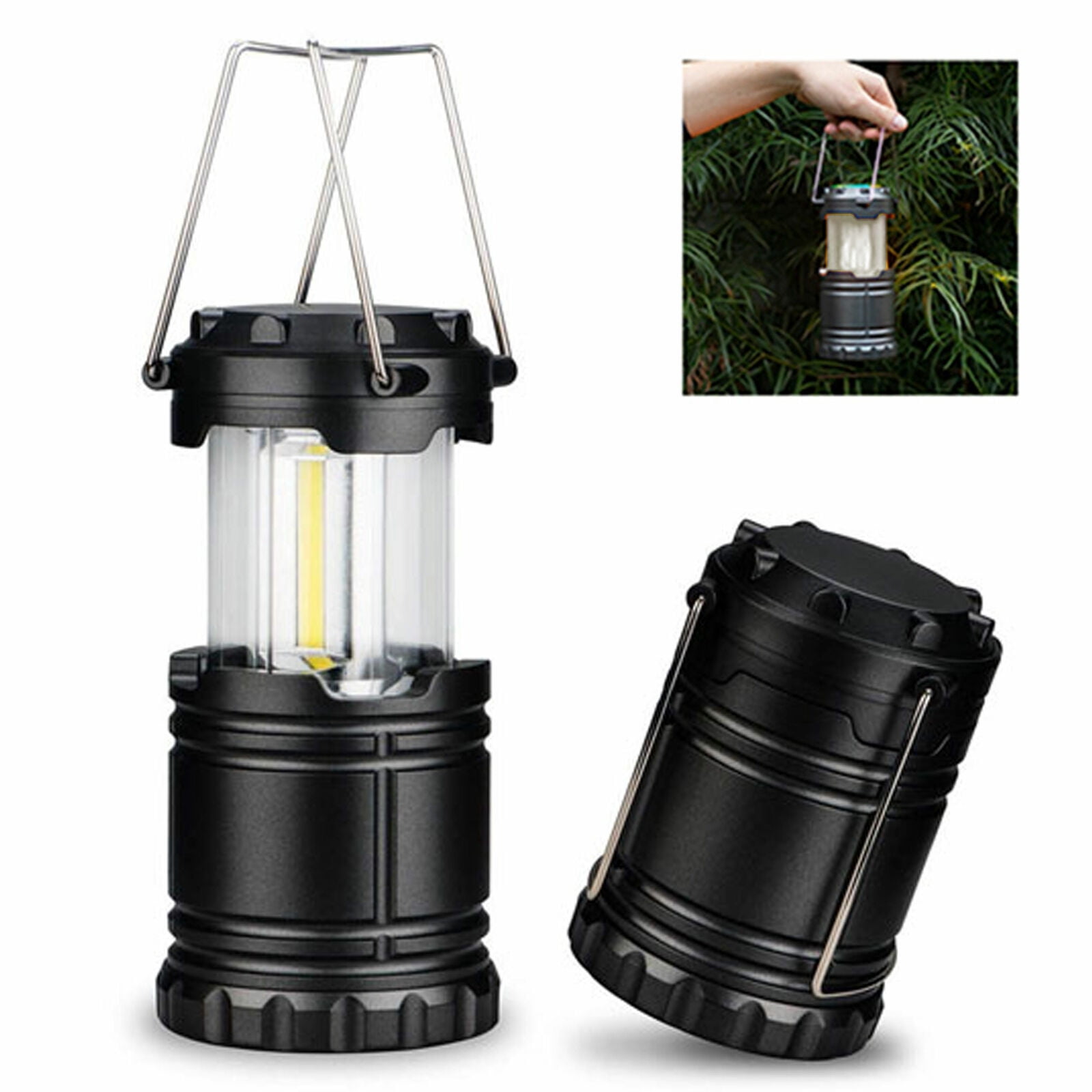 1 Pop Up LED Camping Lantern Cob Light Collapsible Lamp Portable ...