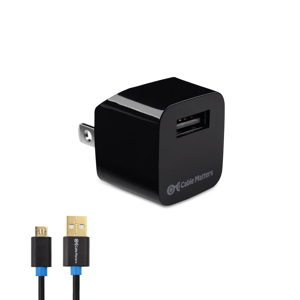 1-Port 5V/1A USB Mini Wall Charger with Micro-USB Charging Cable ...