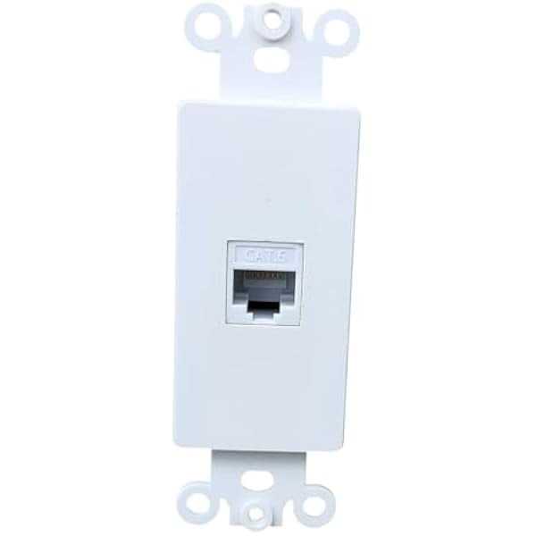 1 Port CAT6 Ethernet Decora Wall Plate Insert Female to Female - Single ...