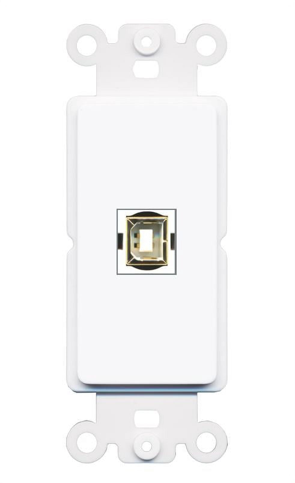 1 Port White Decorative Jack Passthrough Keystone USBB Rocker Wall ...