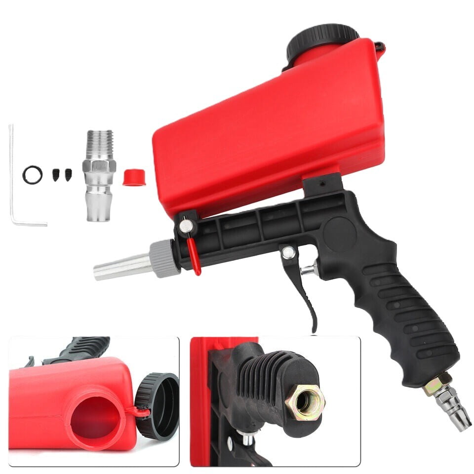 1" Portable Air Sandblasting Gun 90psi Gravity Handheld Sandblaster ...