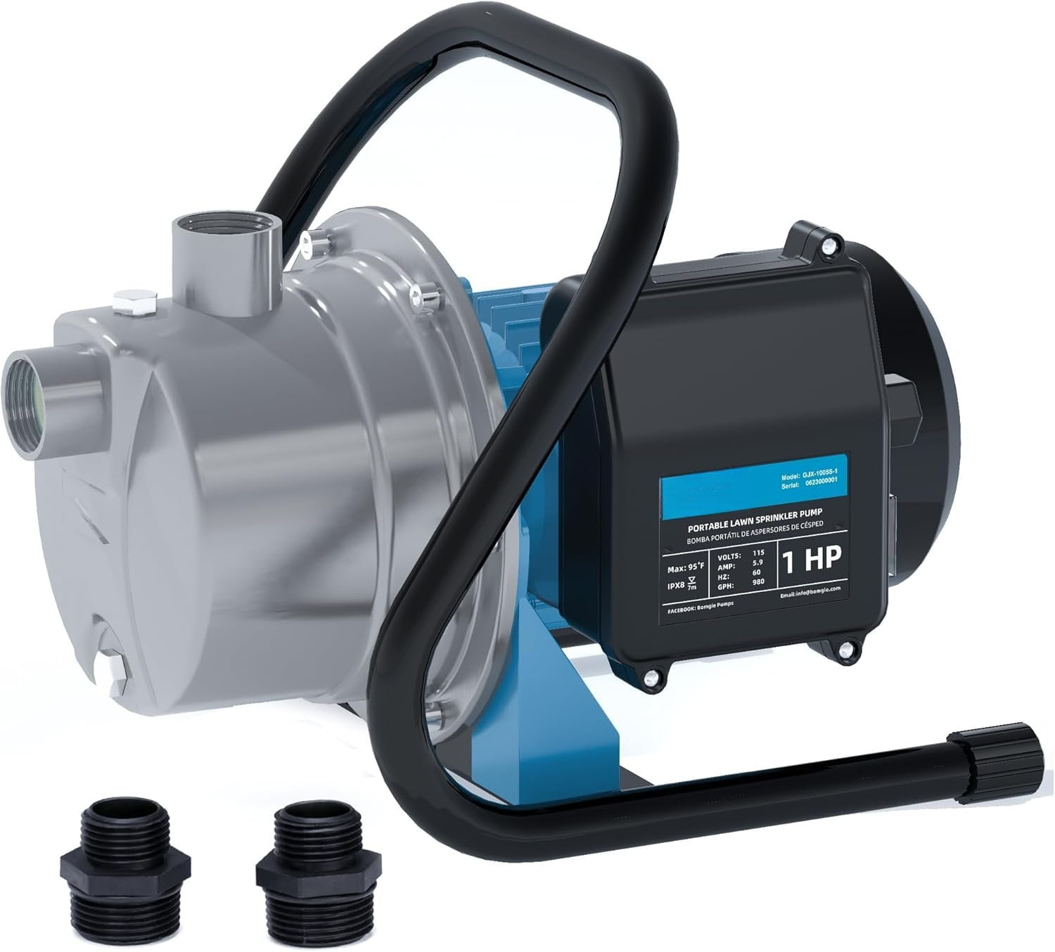 1 Portable Shallow Well Pump, Small Water Transfer Garden Pump, 980GPH ...