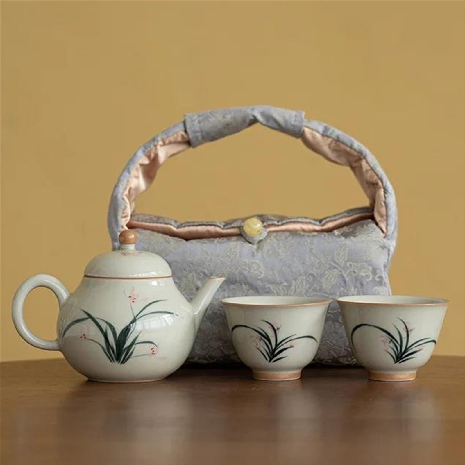 1 Pot 2 Cup Tea Making Portable Camping Tote Bag Accessories Japanese ...