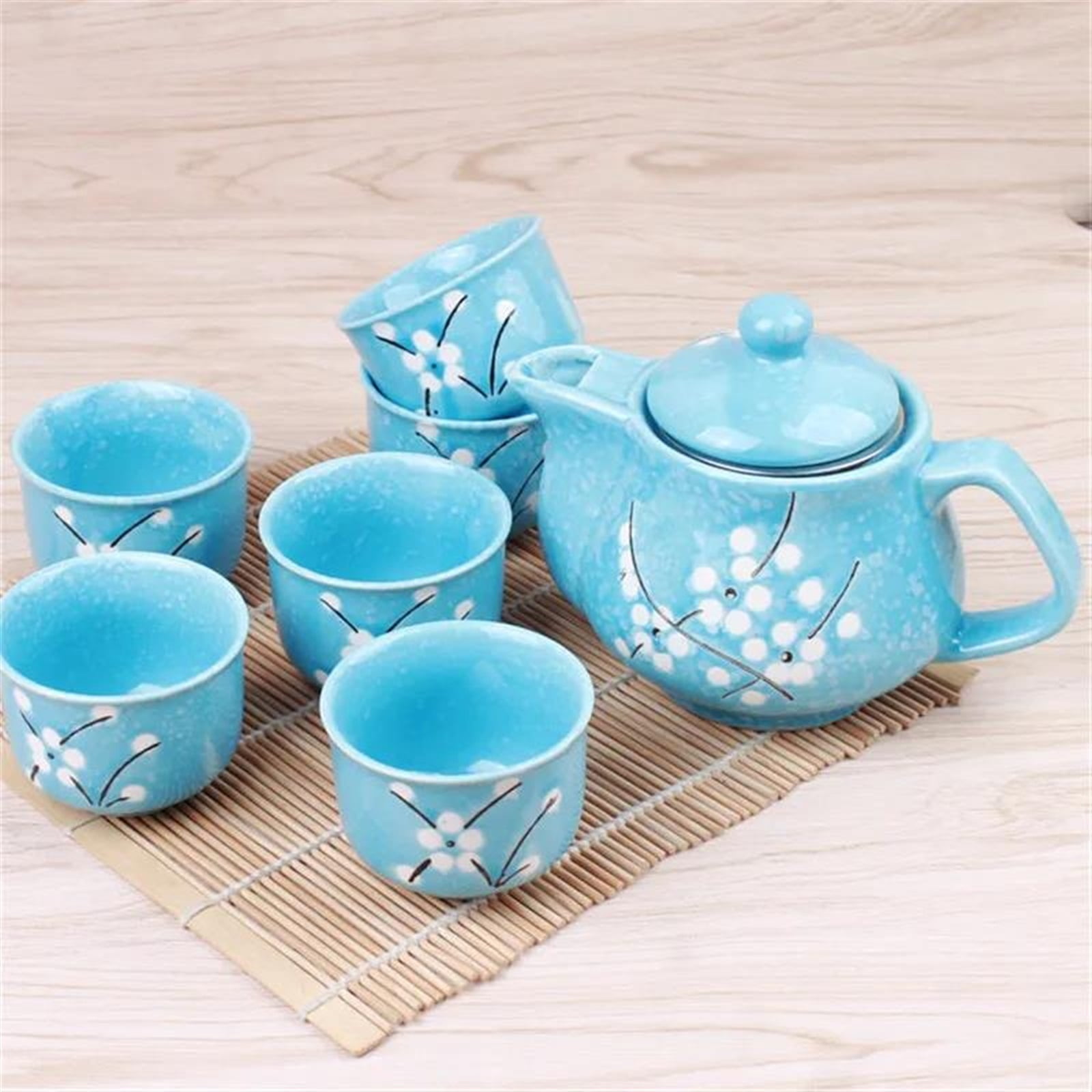 1 Pot 6 Cups Ceramic Drinkware Tea Pot Japanese Cherry Blossom Teapots ...