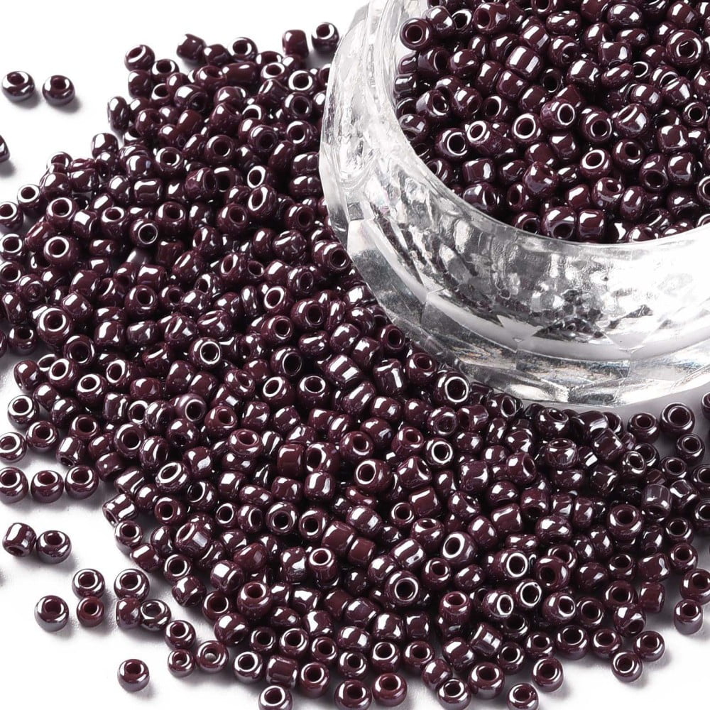 1 Pound 12/0 Glass Seed Beads Opaque Colors Lustered Round Indian Red ...