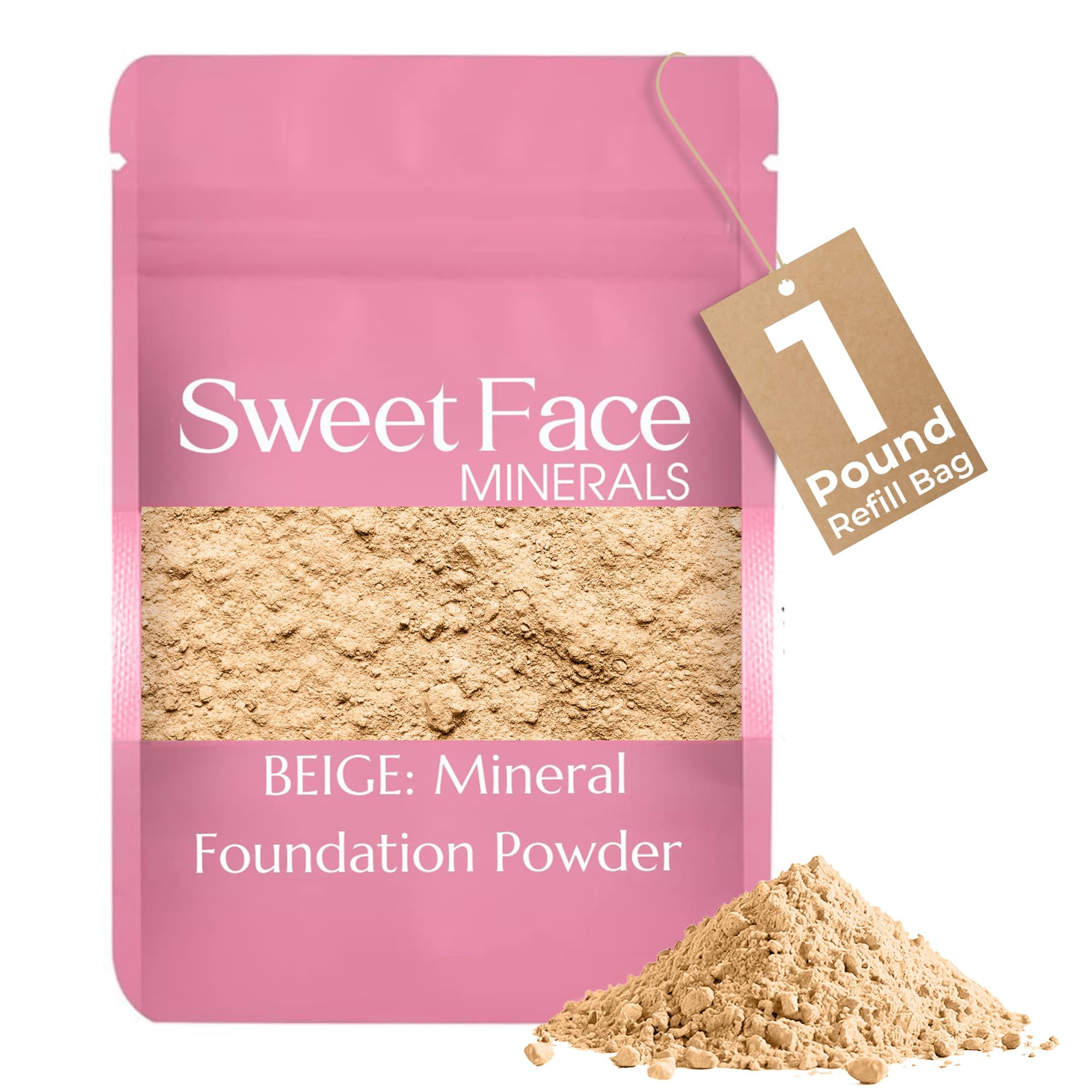 1 Pound EBONY Foundation Powder Refill By Sweet Face Minerals ...