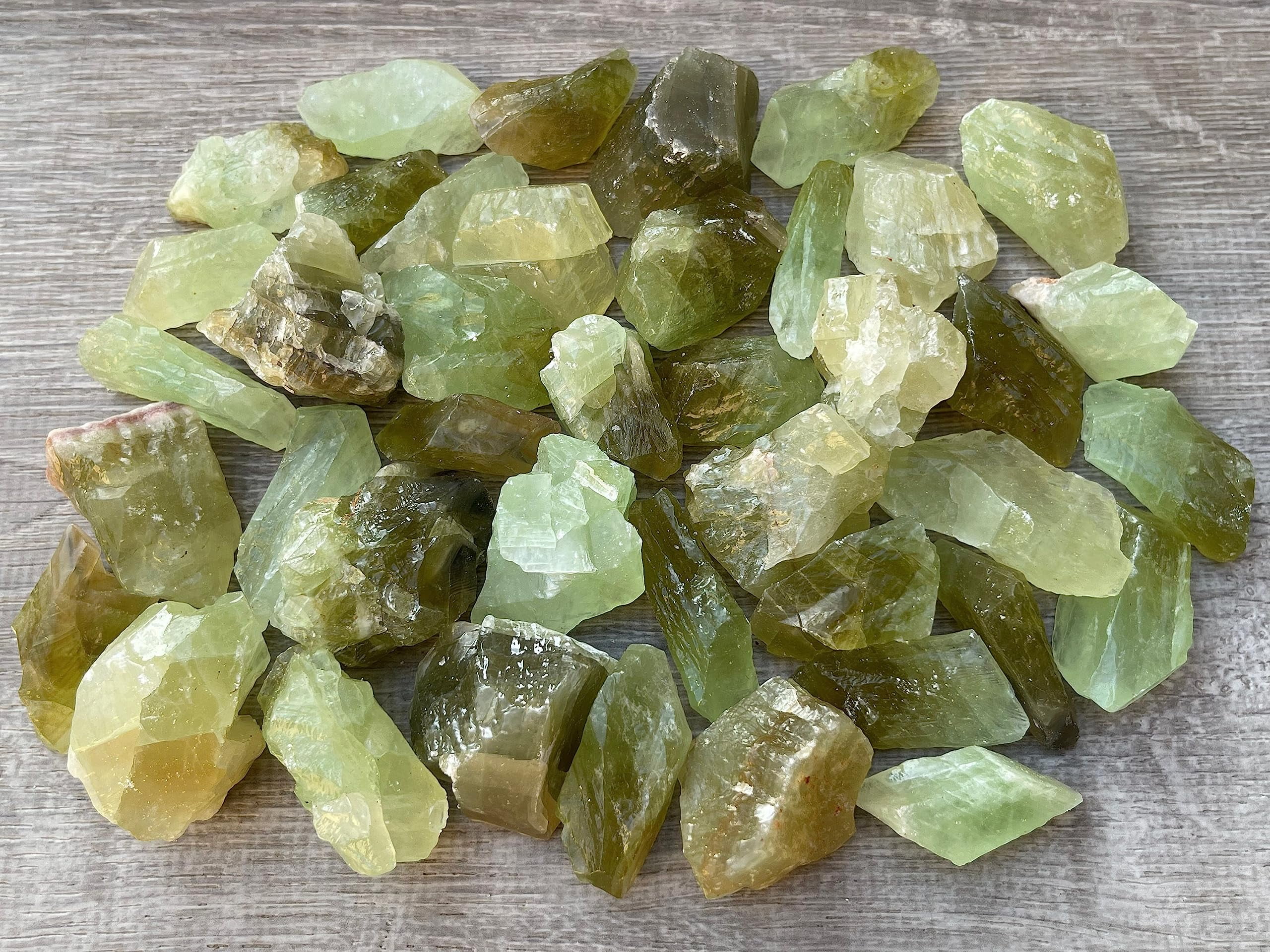 1 Pound Green Calcite Rough, Natural Green Calcite Stones - Raw Calcite ...