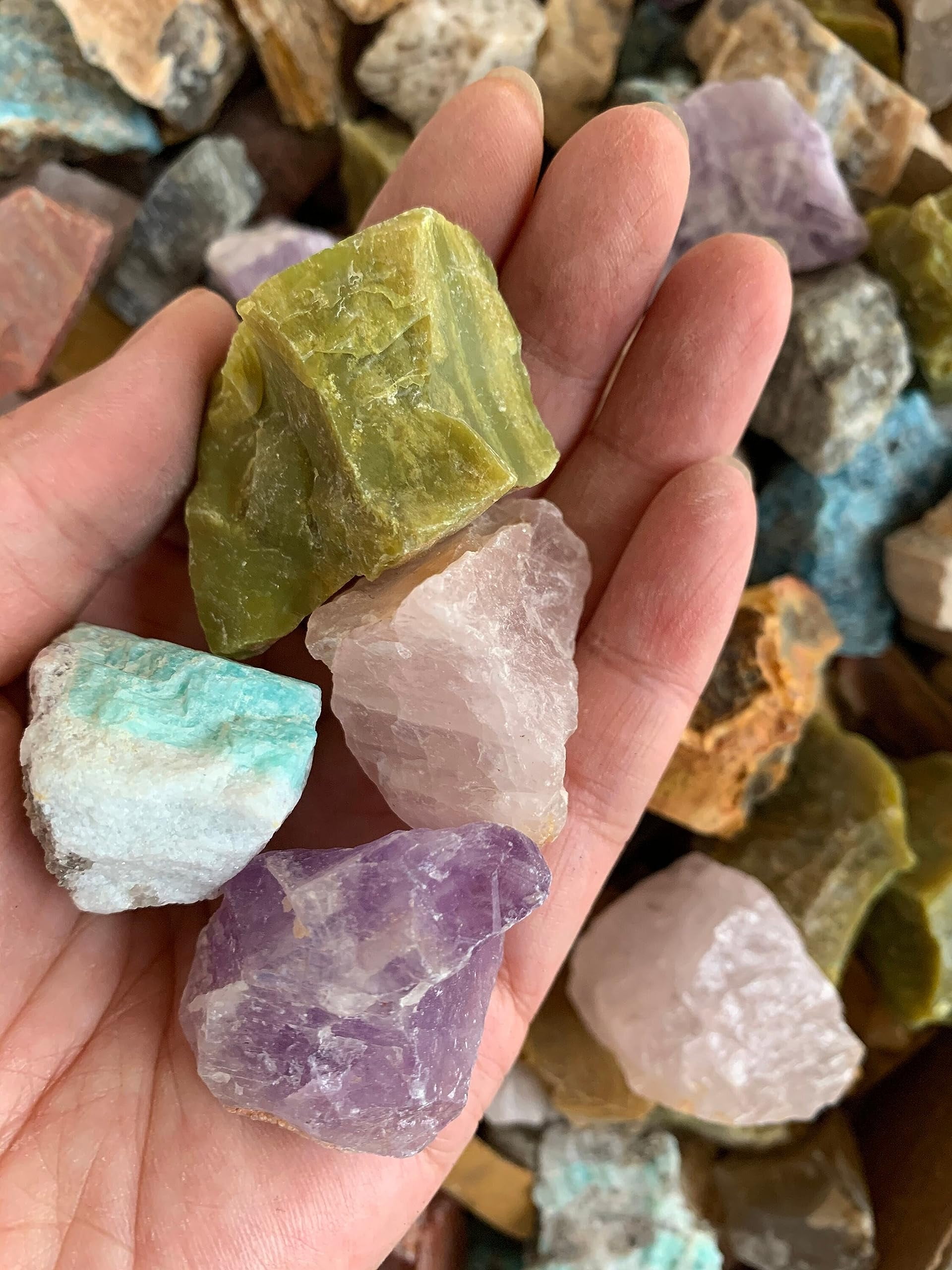 1 Pound Raw Assorted - Natural Assorted Stone, Natural Rough Assorted ...