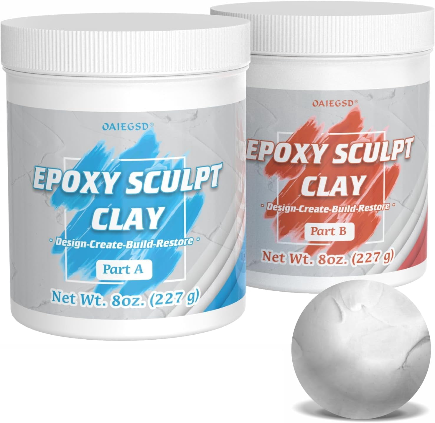 1 Pound White Epoxy Putty Sculpt Clay, 2 Part (A & B) Modeling Compound ...