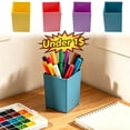 Under 1$ Product! Yellow Square Plastic Pen Holder, Durable Compact ...