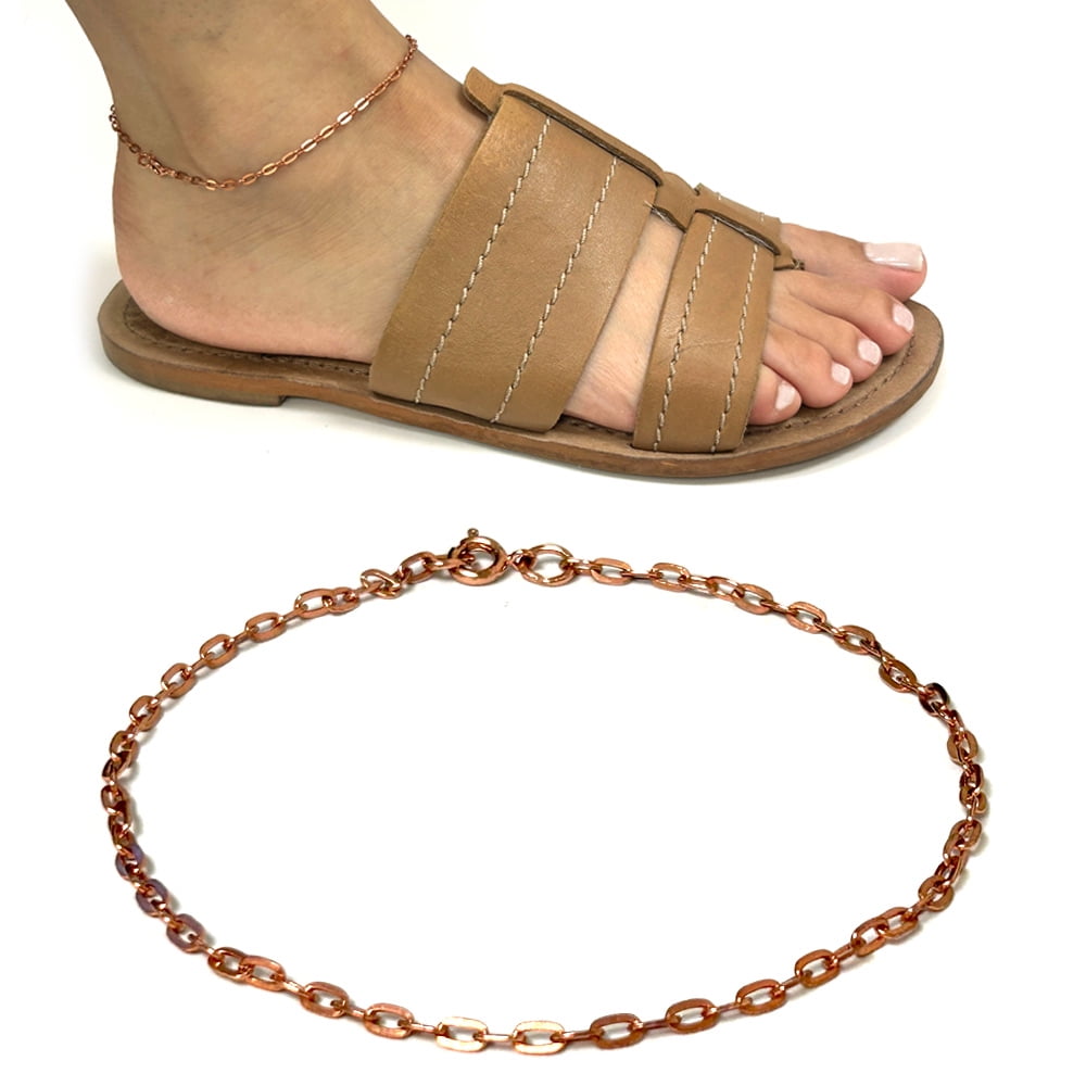 1 Pure Copper Anklet Ankle 7.75" Bracelet Dainty Chain Link Jewelry ...