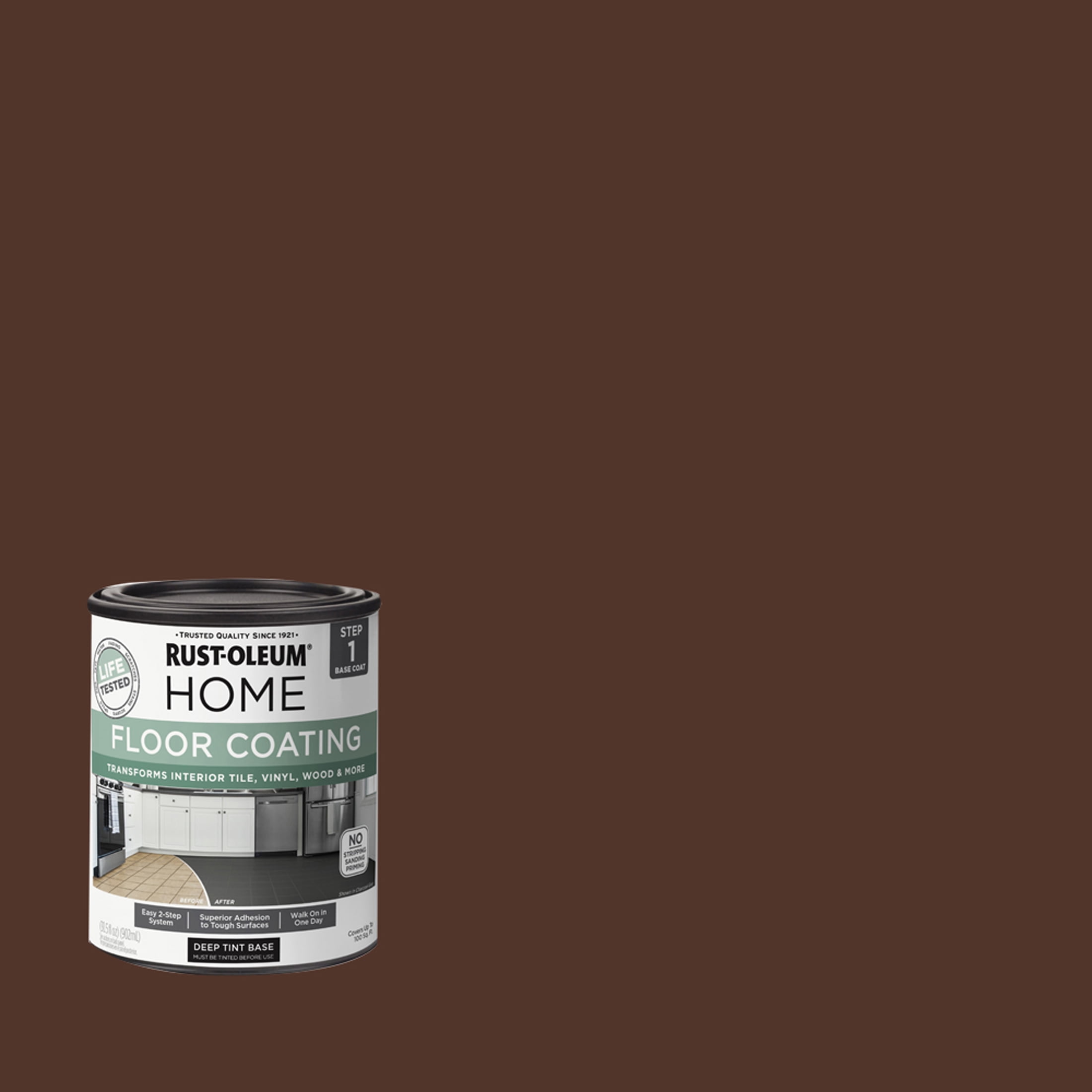 Rust-Oleum Home Cocoa Interior Floor Coating Base Coat-363128T, Quart ...